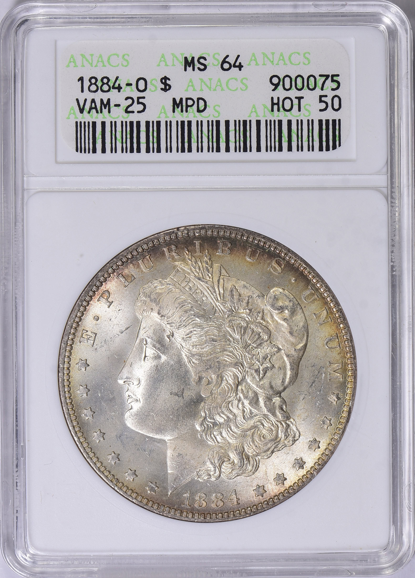 1884-O Morgan Silver Dollar VAM-25 MPD Hot 50 ANACS MS-64 OH (Toned) (Item 1750856 ...