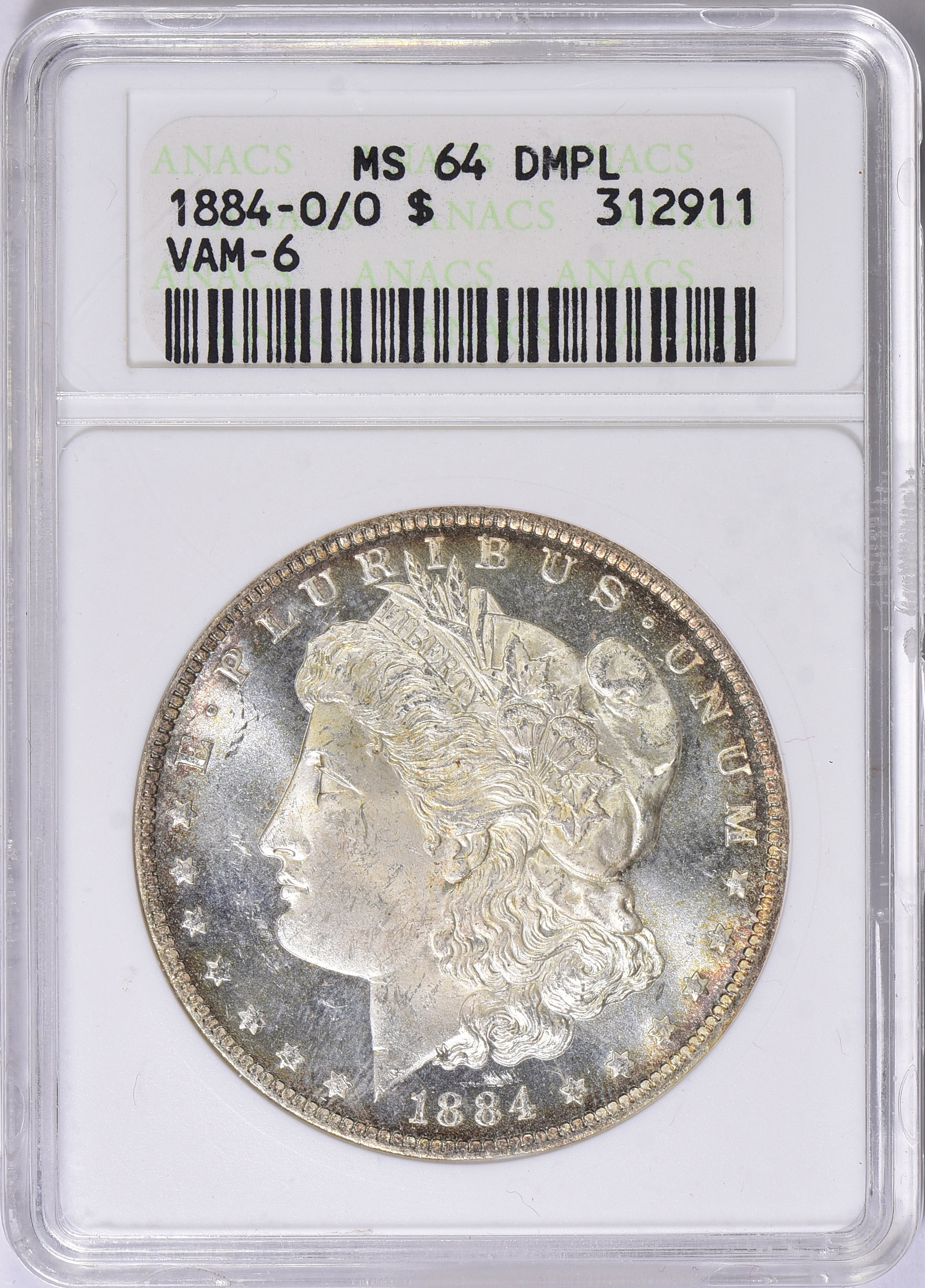 1884-O/O Morgan Silver Dollar VAM-6 ANACS MS-64 DMPL OH (Toned) (Item 1750858 ...