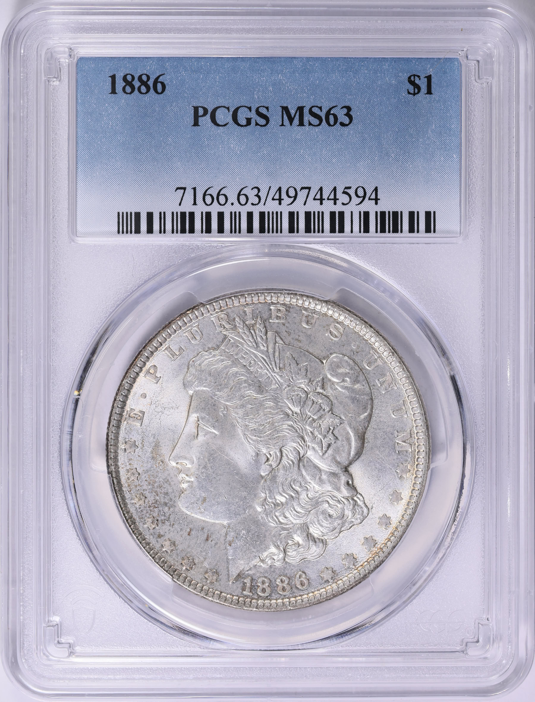 1886 Morgan Silver Dollar PCGS MS-63 (Toned) (Item 1751044) | GreatCollections Coin Auctions