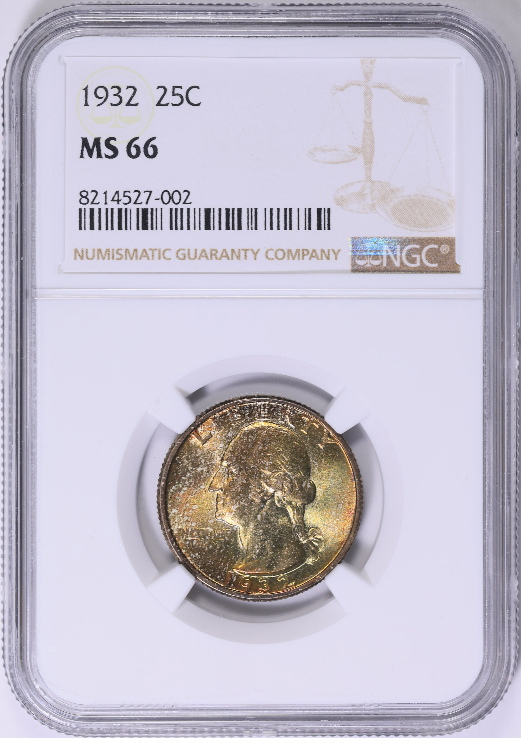 1932 Washington Quarter NGC MS-66 (Toned) (Item 1751197) | GreatCollections Coin Auctions