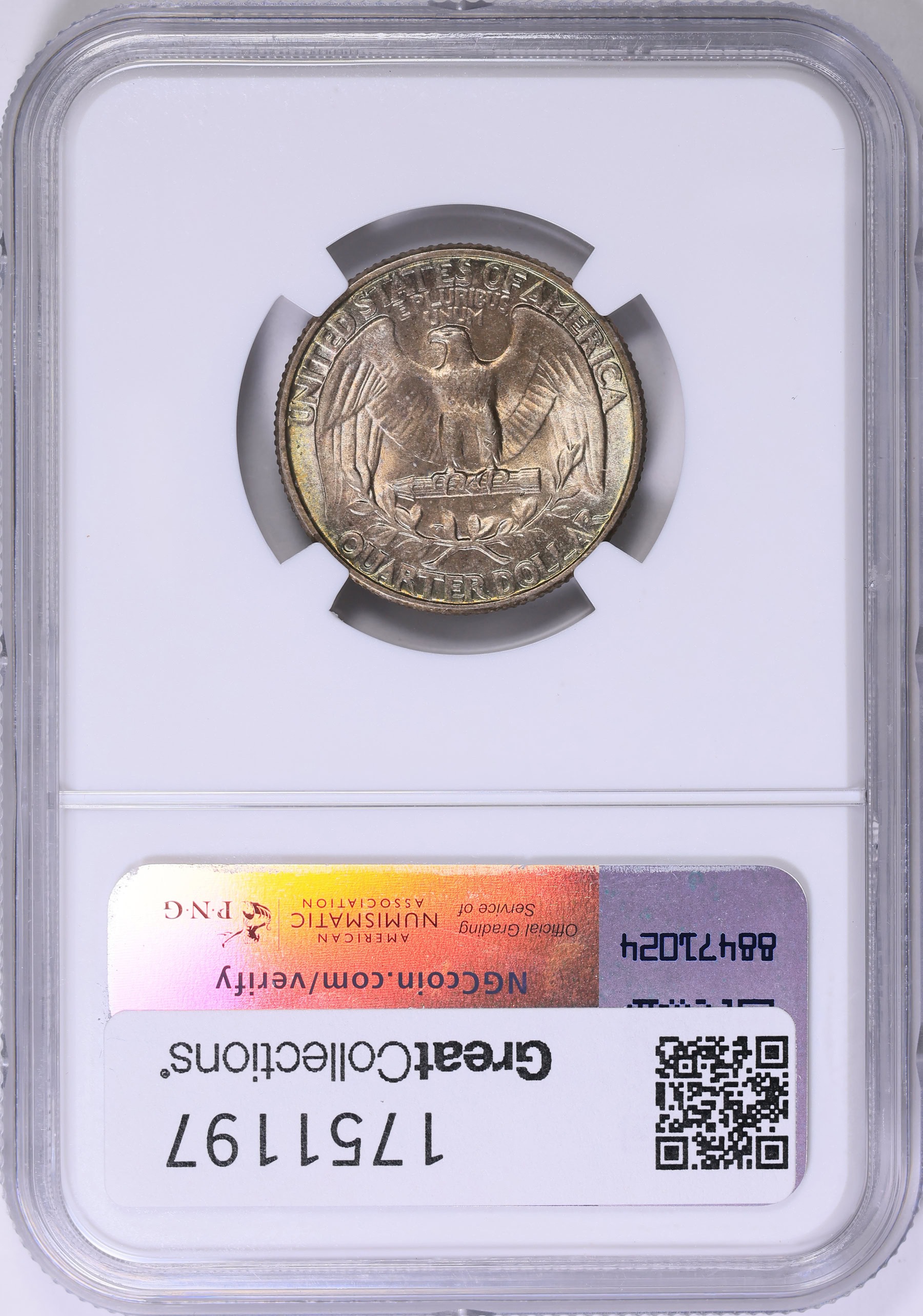 1932 Washington Quarter NGC MS-66 (Toned) (Item 1751197) | GreatCollections Coin Auctions