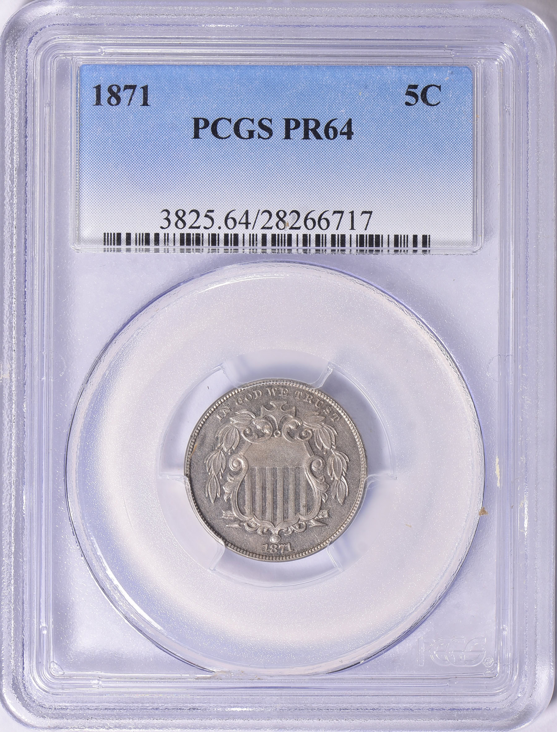 1871 Shield Nickel PCGS Proof-64 (Item 1751293) | GreatCollections Coin ...