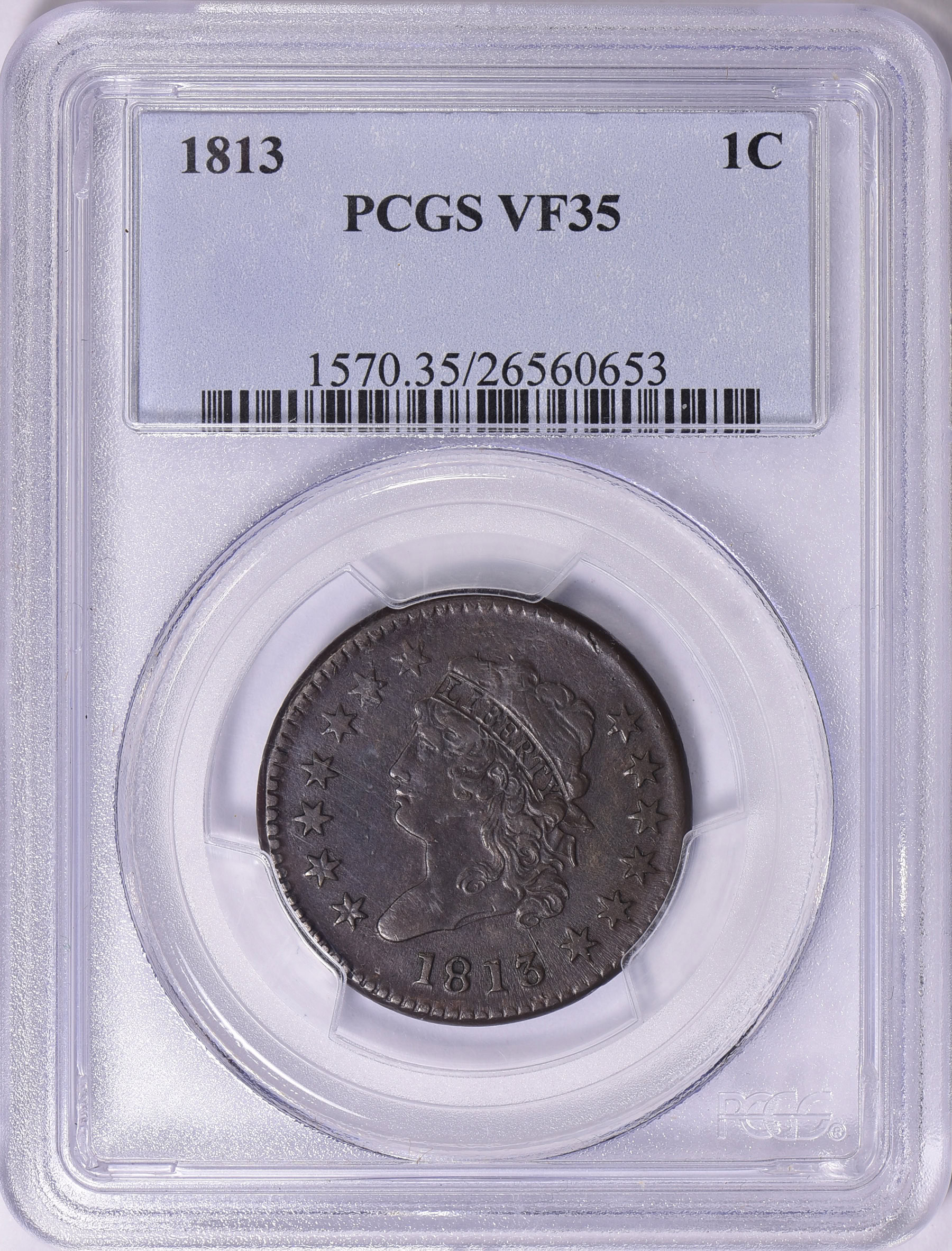 1813 Classic Cent PCGS VF-35 BN (Item 1751297) | GreatCollections Coin Auctions