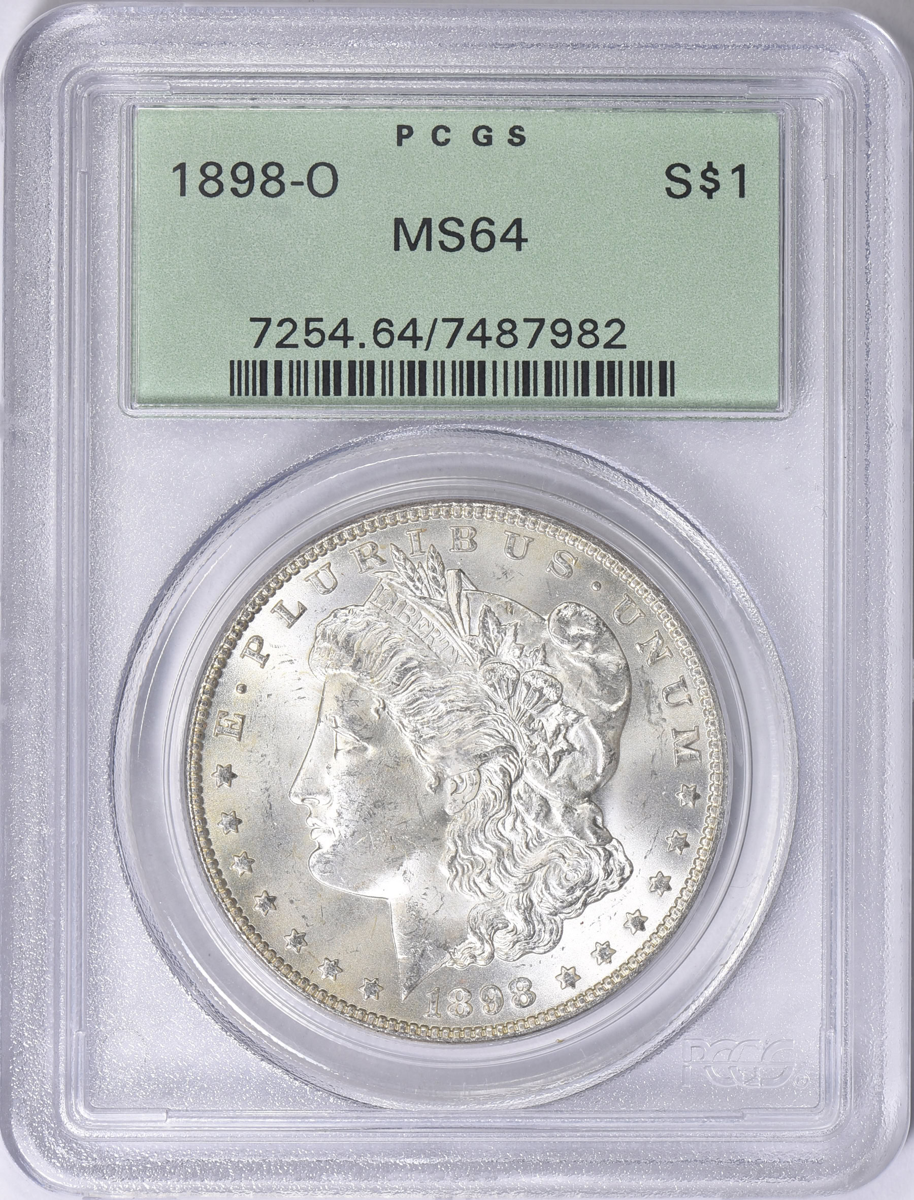 1898-O Morgan Silver Dollar PCGS MS-64 OGH (Item 1751305) | GreatCollections Coin Auctions