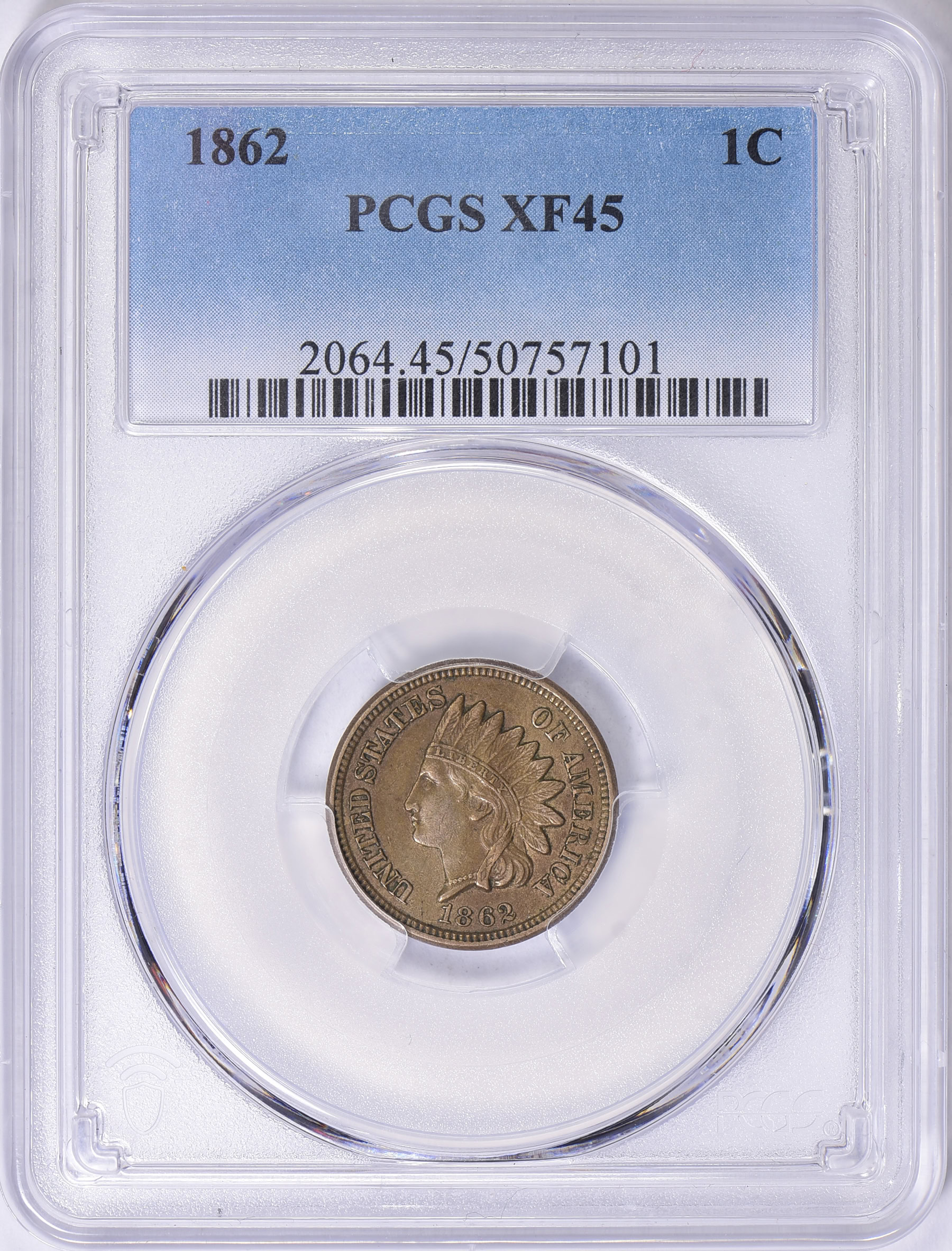 1862 Indian Cent PCGS XF-45 (Item 1751378) | GreatCollections Coin Auctions
