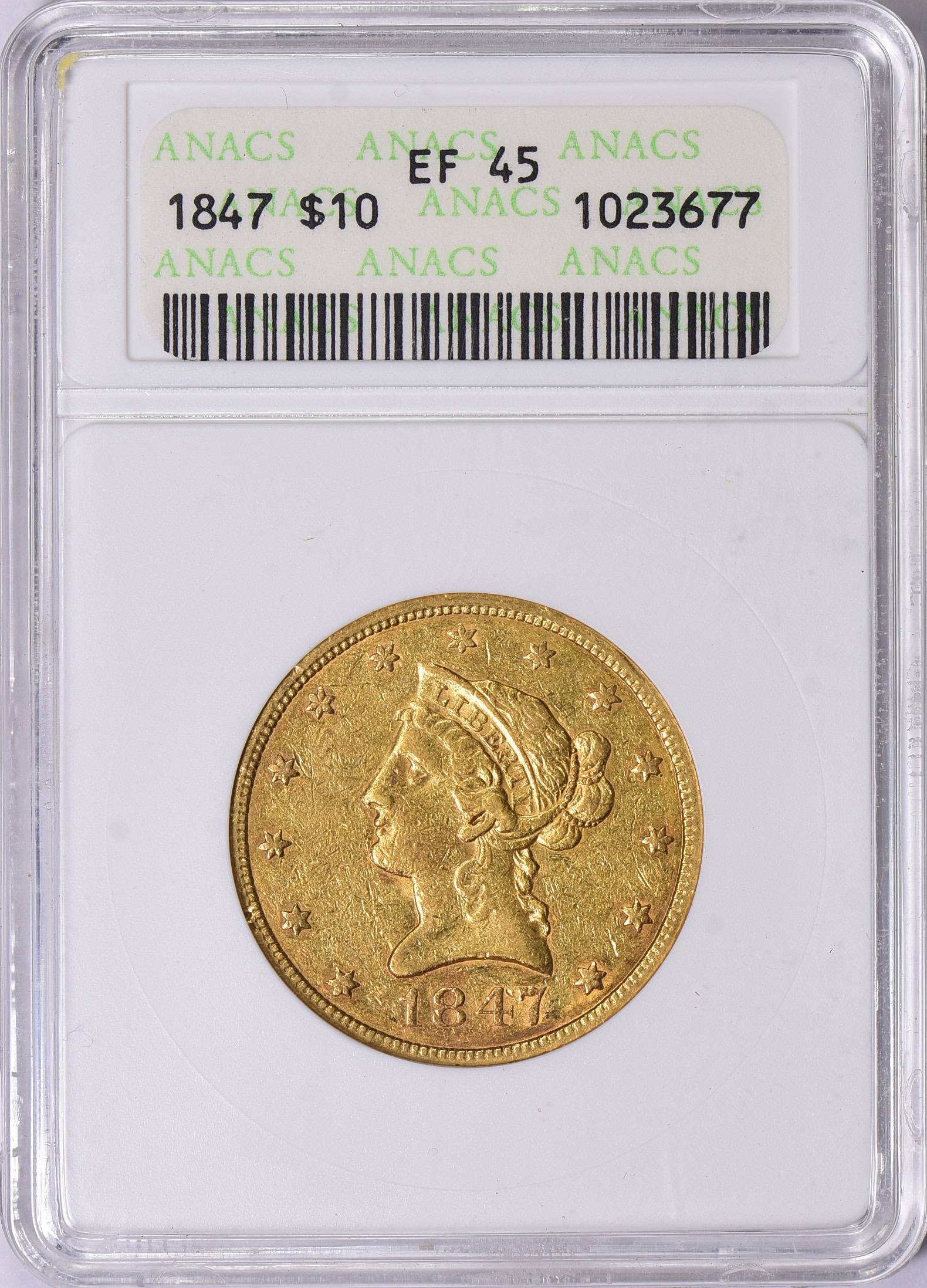 1847 Liberty Gold Eagle ANACS XF-45 OH (Item 1751418 ...