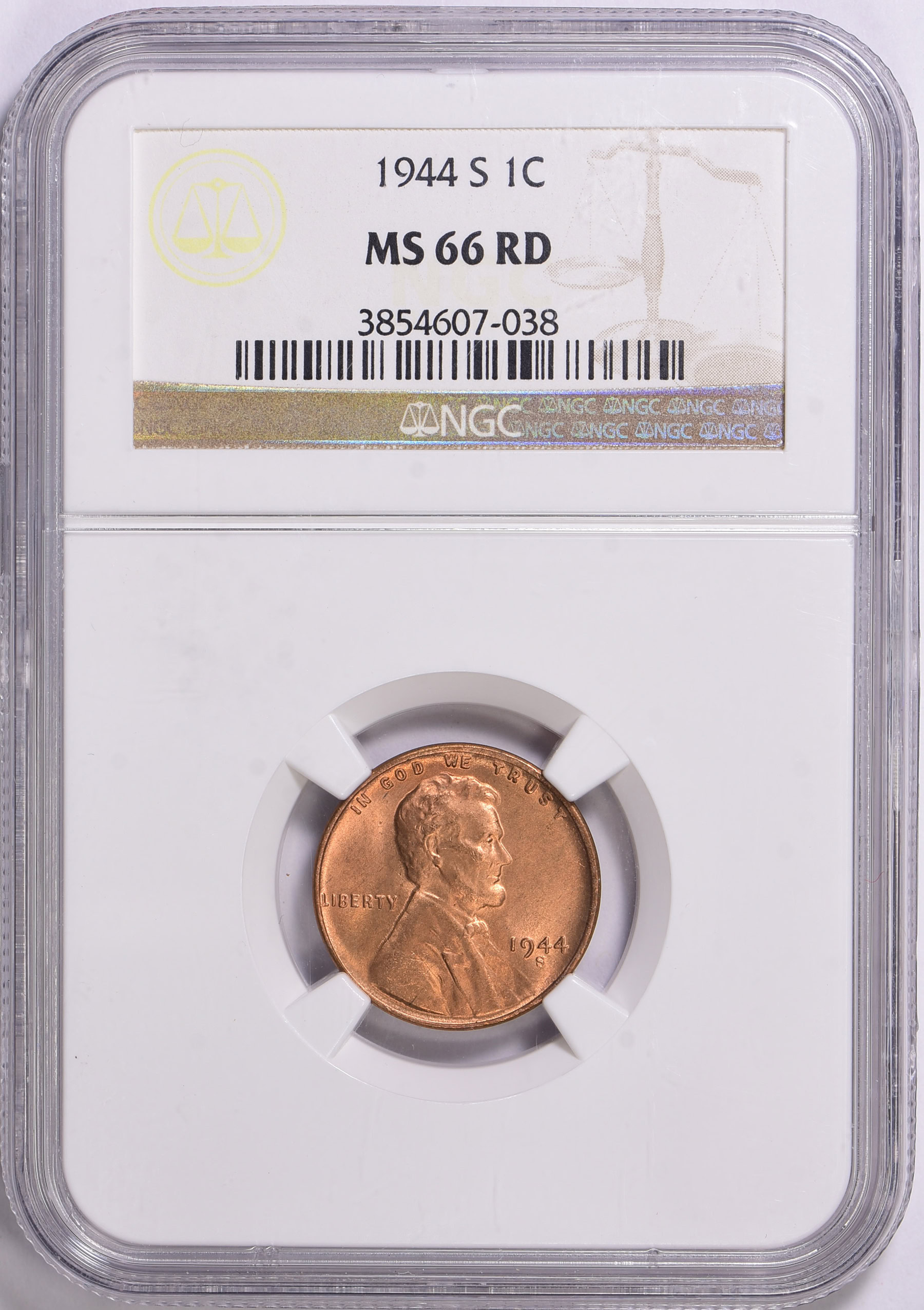 1944-S Lincoln Cent NGC MS-66 RD (Item 1751517) | GreatCollections Coin Auctions