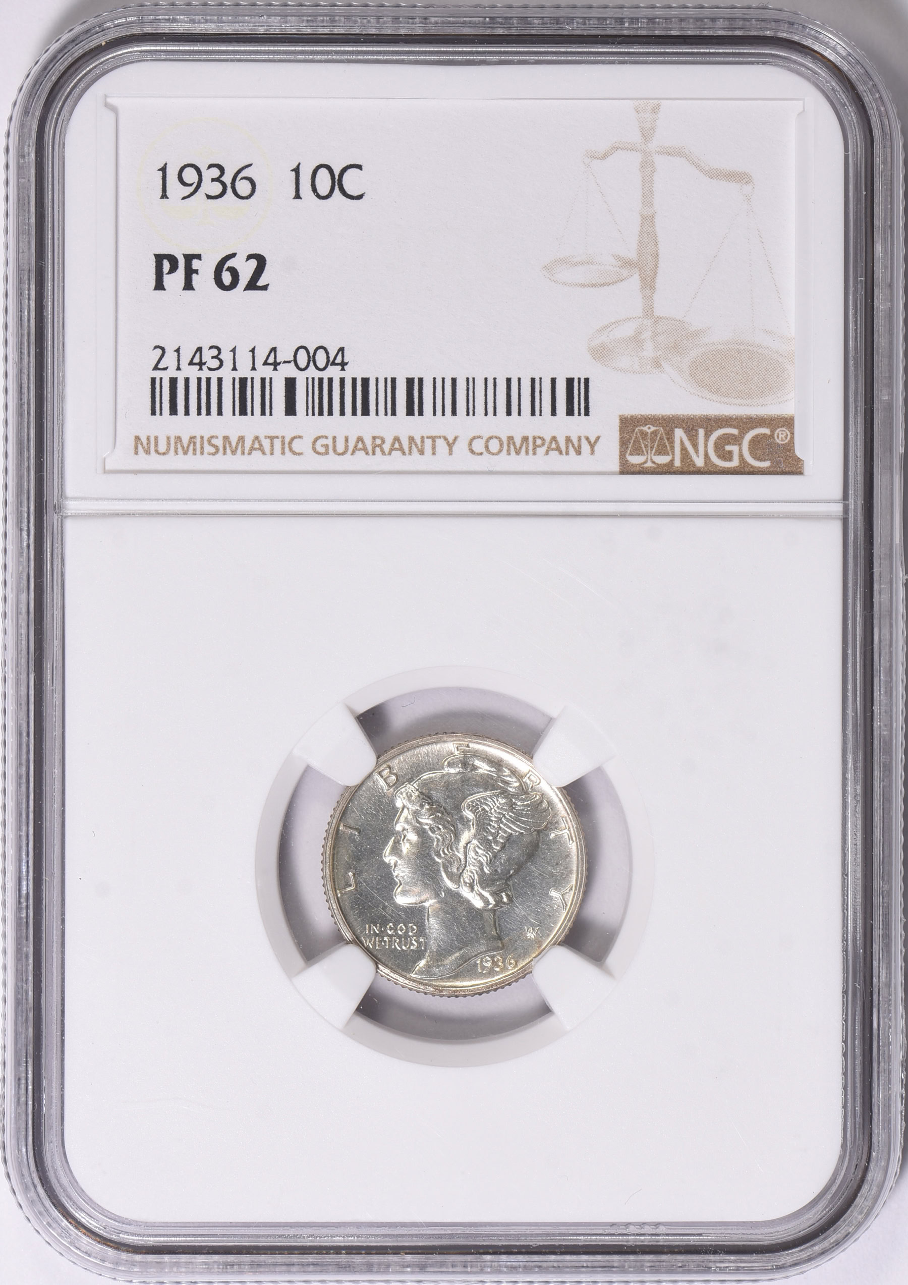 1936 Mercury Dime NGC Proof-62 (Item 1751639) | GreatCollections Coin Auctions