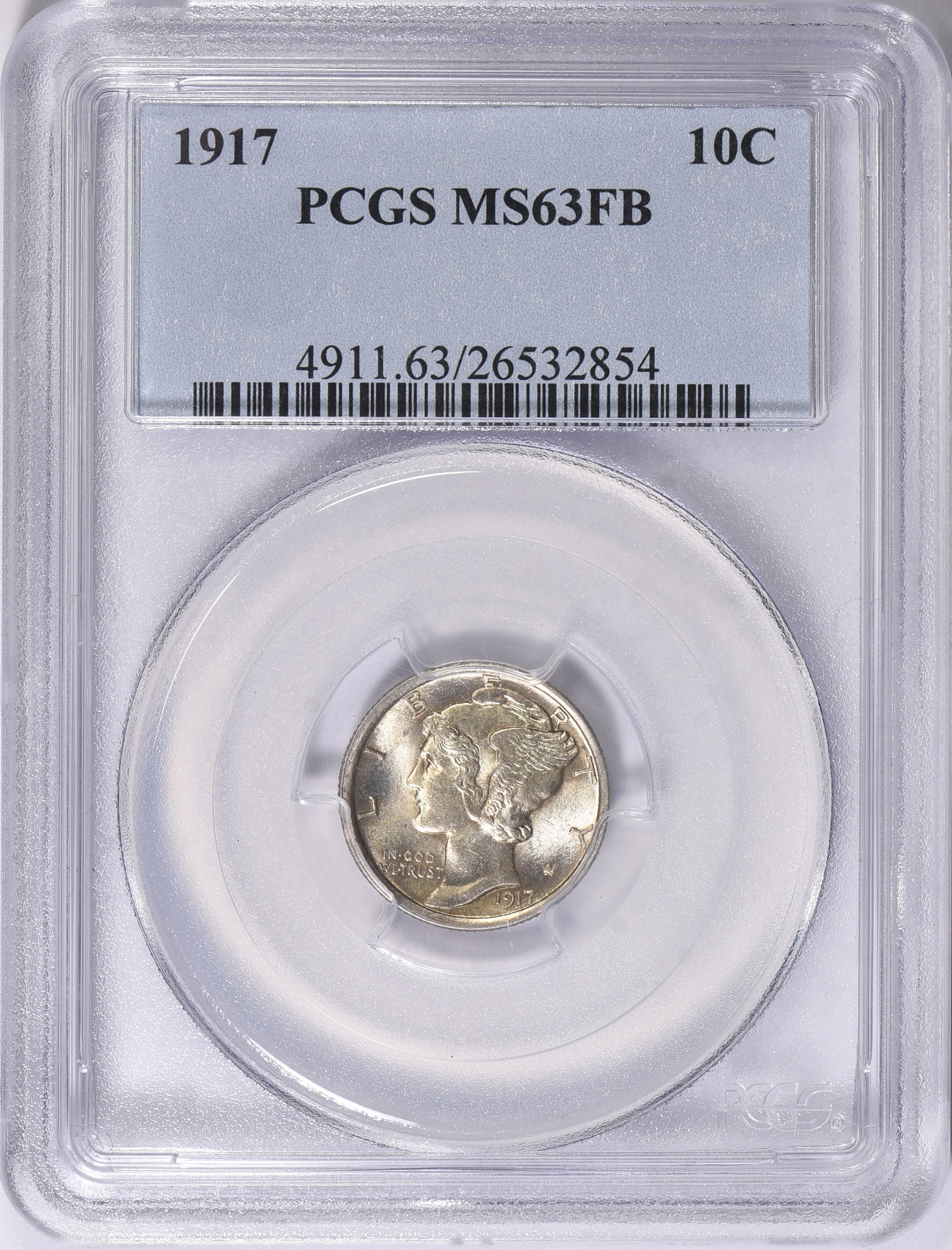 1917 Mercury Dime PCGS MS-63 FB (Item 1751692) | GreatCollections Coin Auctions