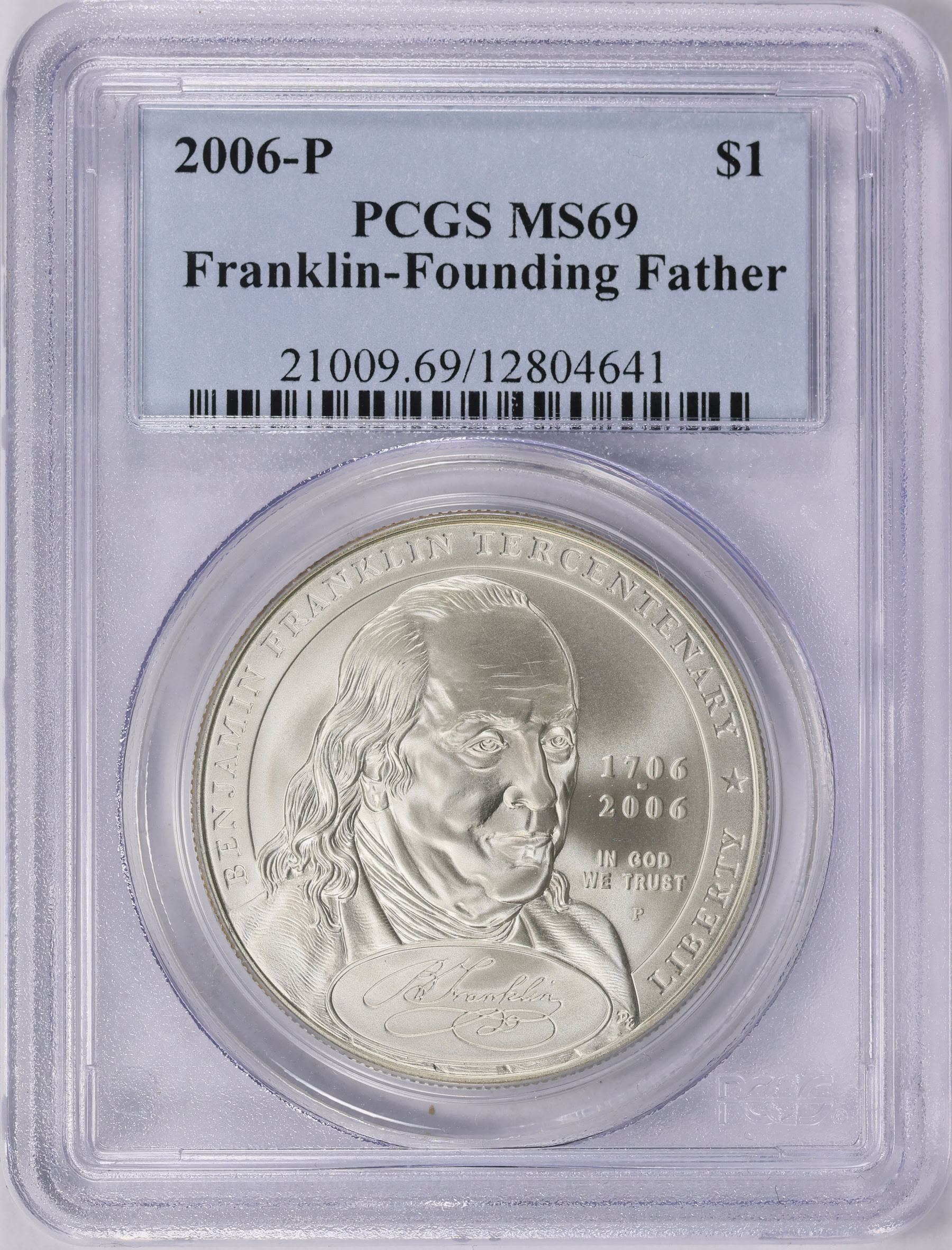 2006-P Benjamin Franklin Tercentenary Founding Father Silver Dollar ...