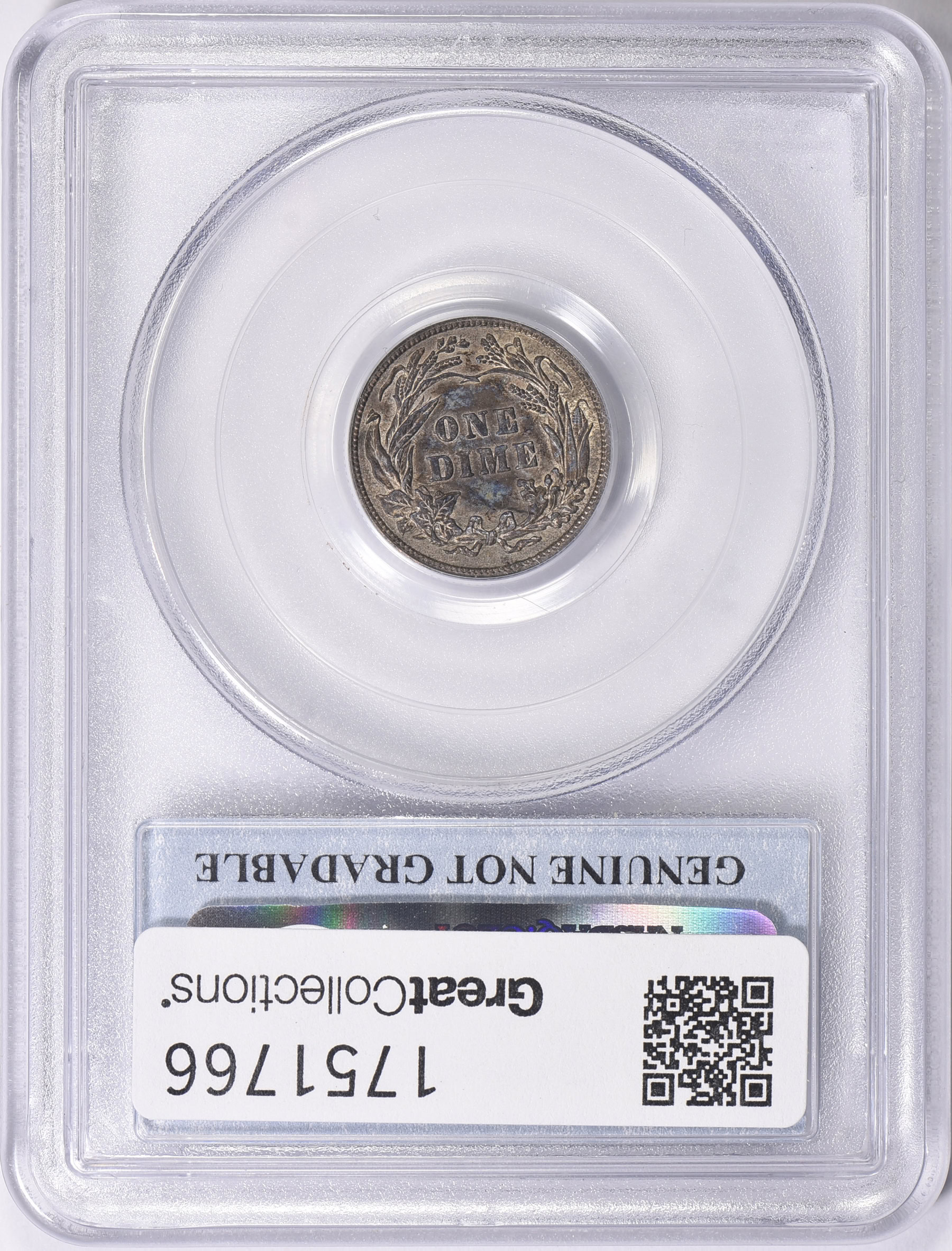 1908 Barber Dime PCGS Genuine (Item 1751766) | GreatCollections Coin Auctions