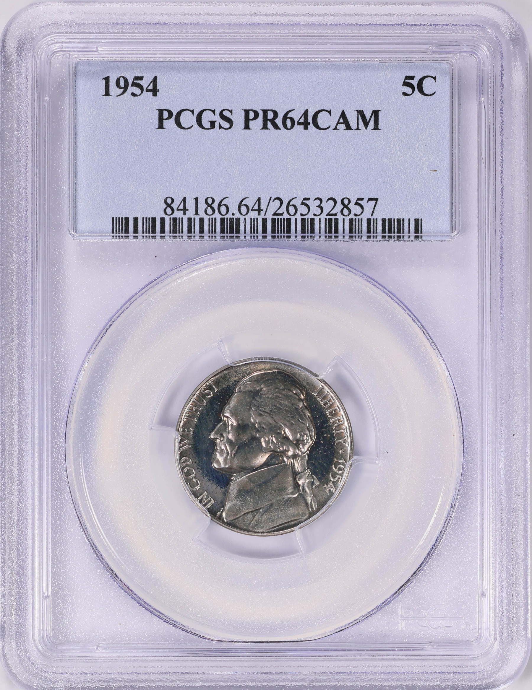 1954 Jefferson Nickel PCGS Proof-64 CAMEO (Item 1751790) | GreatCollections Coin Auctions