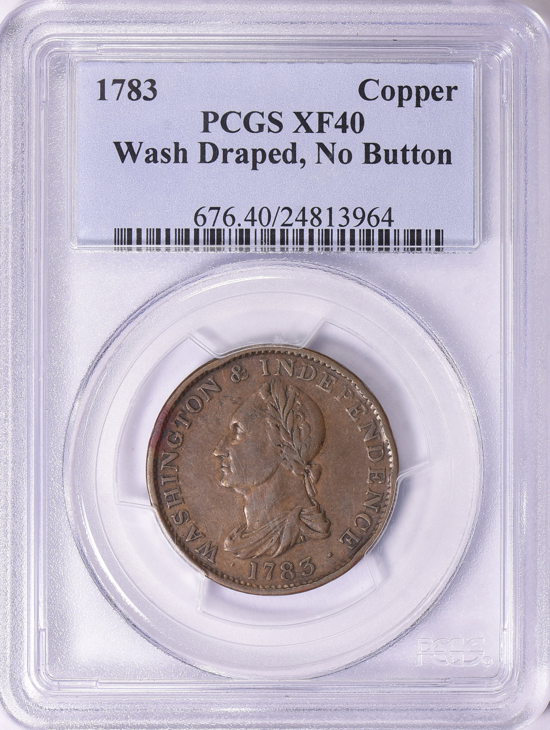 1783 Washington Copper Draped, No But PCGS XF-40 BN (Item 1751847 ...