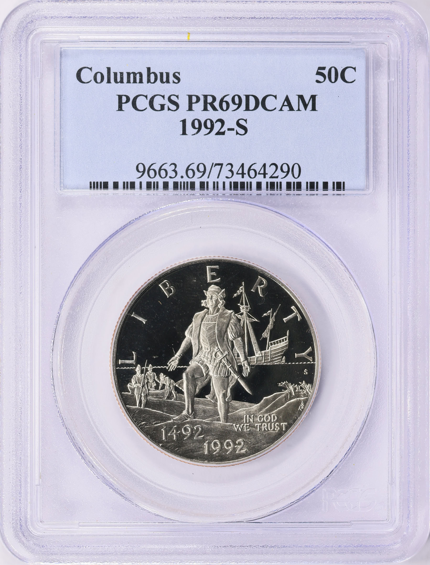 1992-S Christopher Columbus Quincentenary Clad Half Dollar PCGS Proof ...