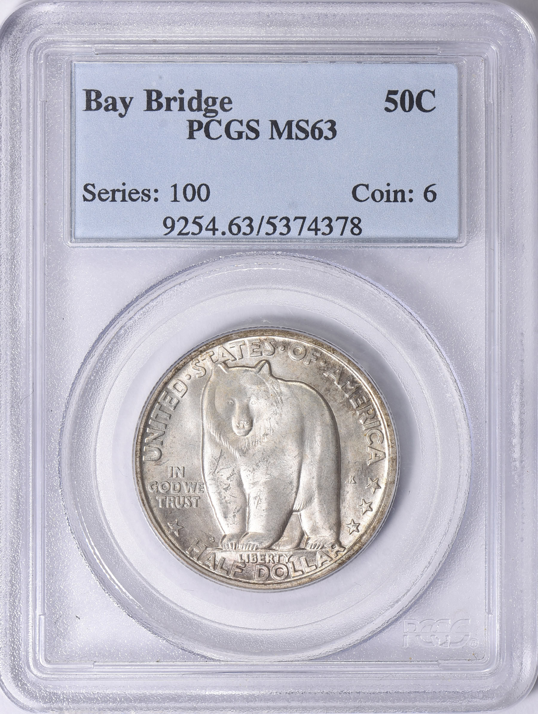 1936-S San-Francisco-Oakland Bay Bridge Opening Half Dollar PCGS MS-63 ...