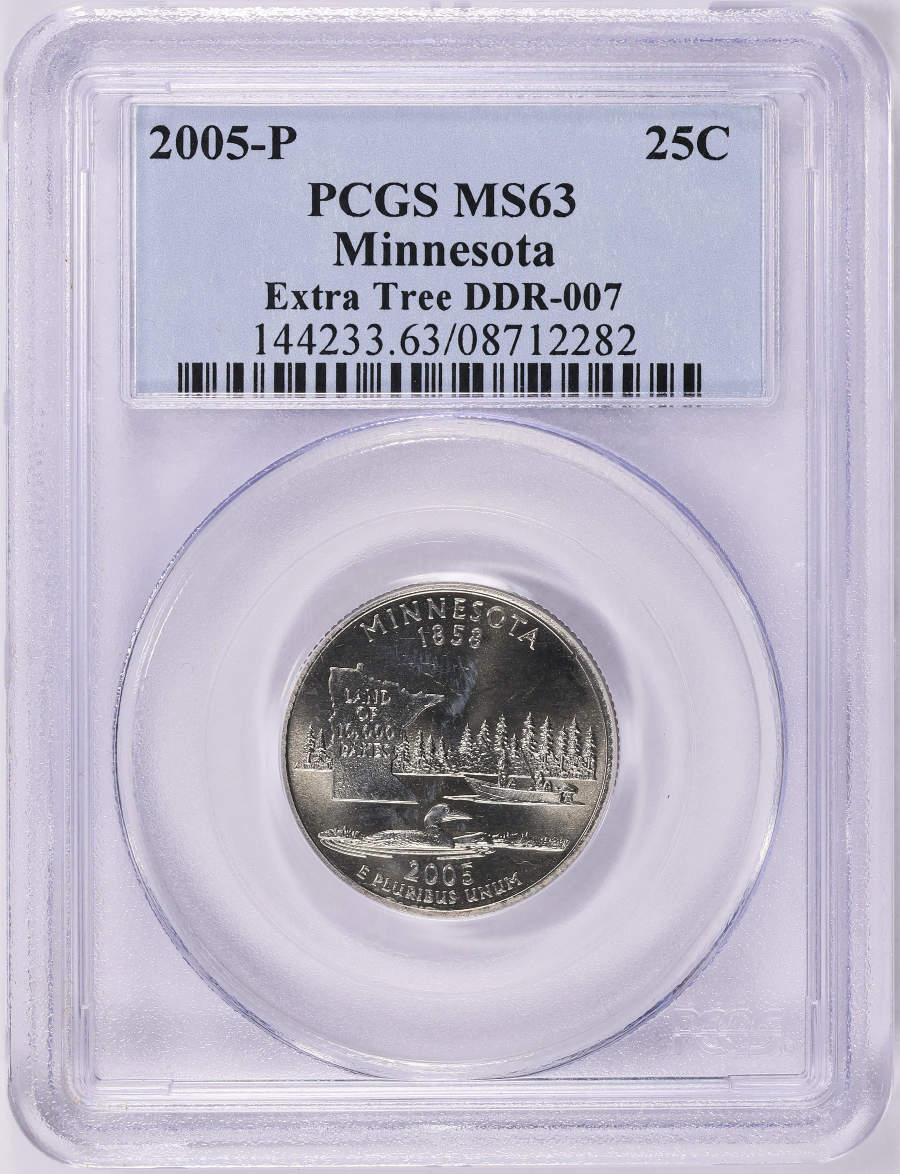 2005-P State Quarter Minnesota Extra Tree FS-805 DDR-007 PCGS MS-63 ...