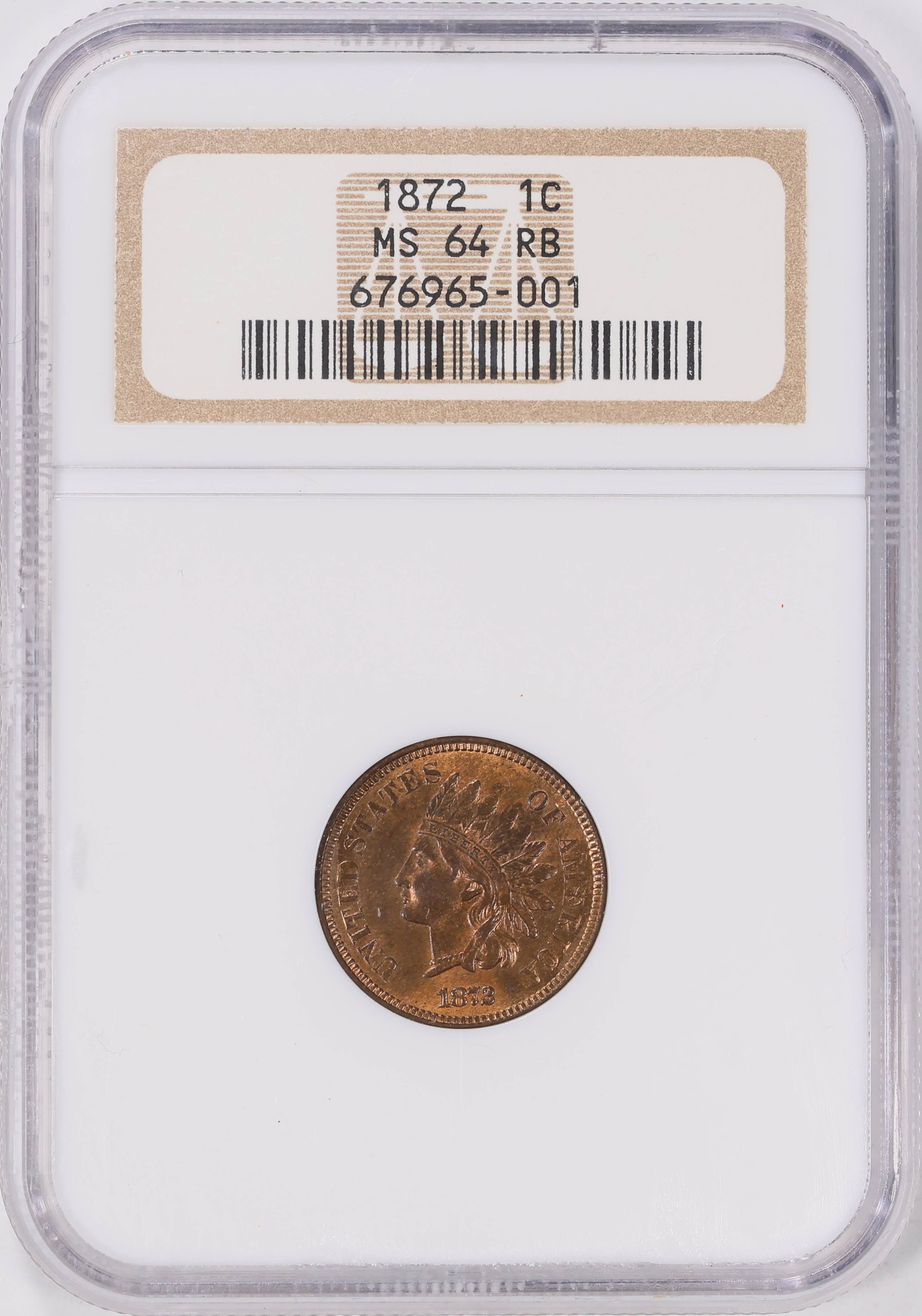 1872 Indian Cent NGC MS-64 RB (Item 1752183) | GreatCollections Coin Auctions