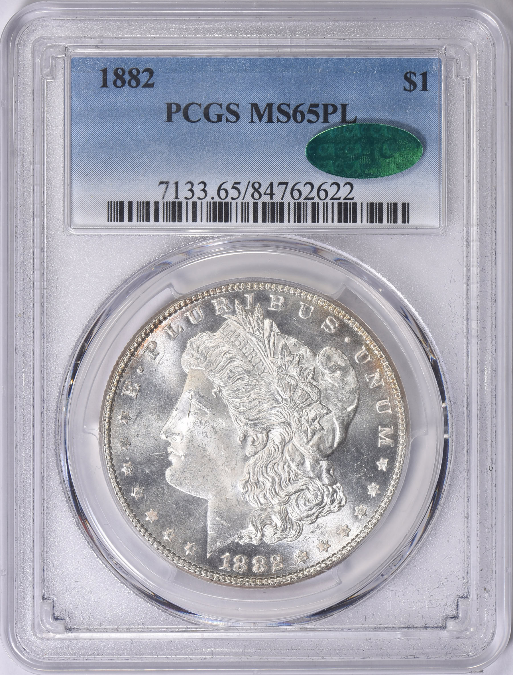 1882 Morgan Silver Dollar PCGS MS-65 PL (CAC Green) (Item 1752189 ...
