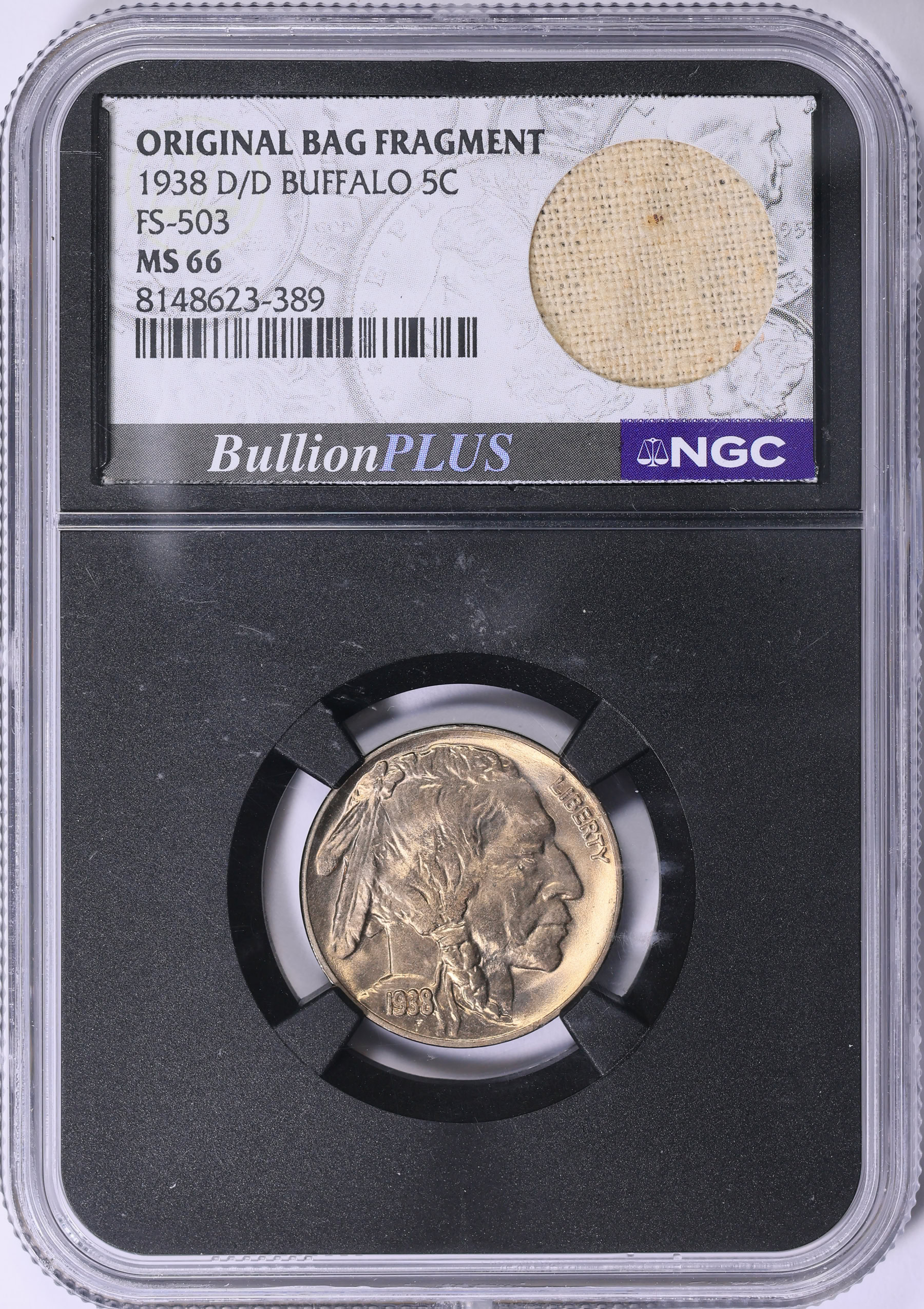 1938-D/D Buffalo Nickel FS-503 NGC MS-66 (Black Retro Holder) (Original ...