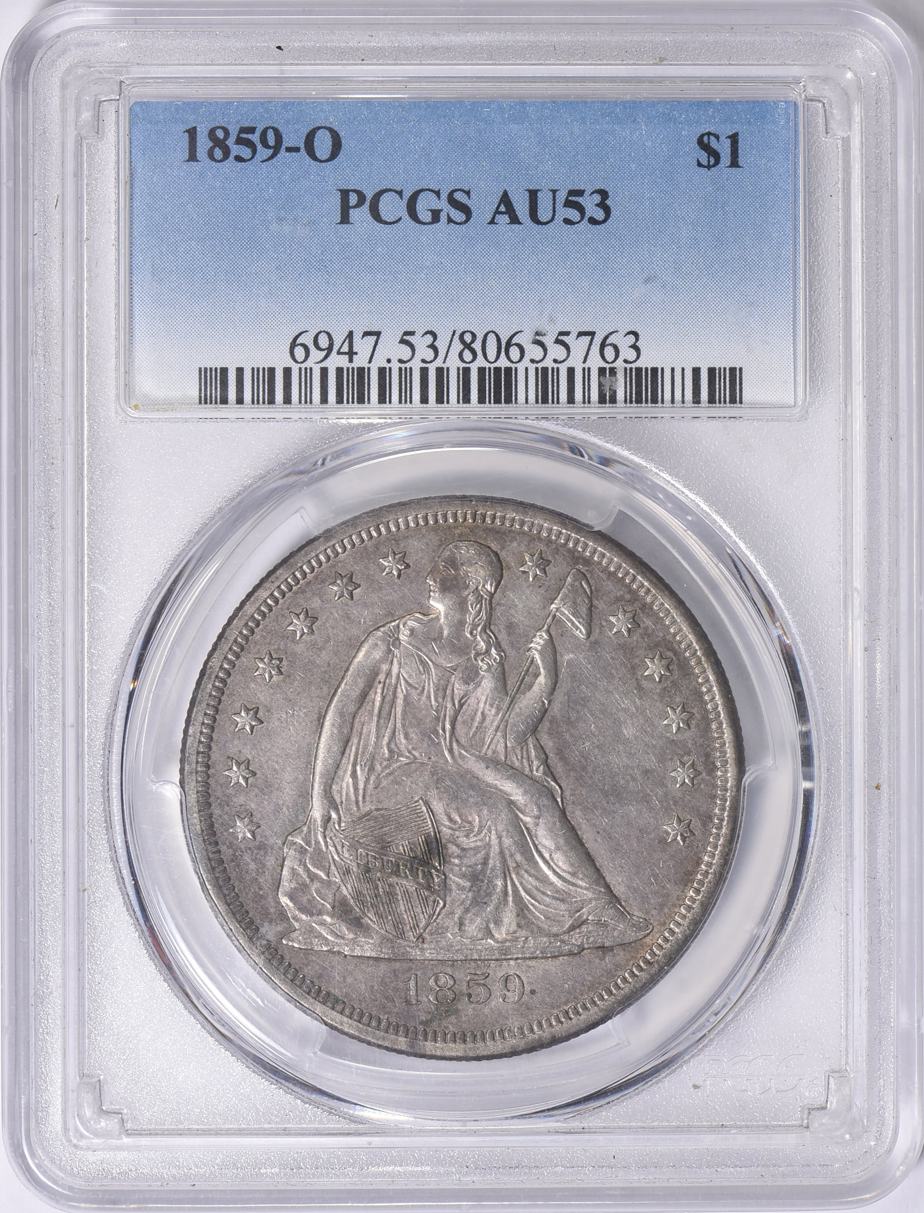 1859-O Seated Liberty Silver Dollar PCGS AU-53 (Item 1752282 ...