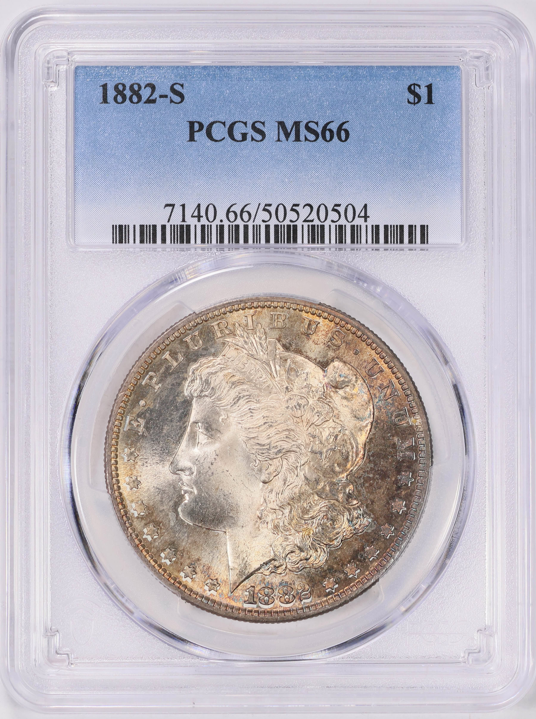 1882-S Morgan Silver Dollar PCGS MS-66 (Toned) (Item 1752288) | GreatCollections Coin Auctions