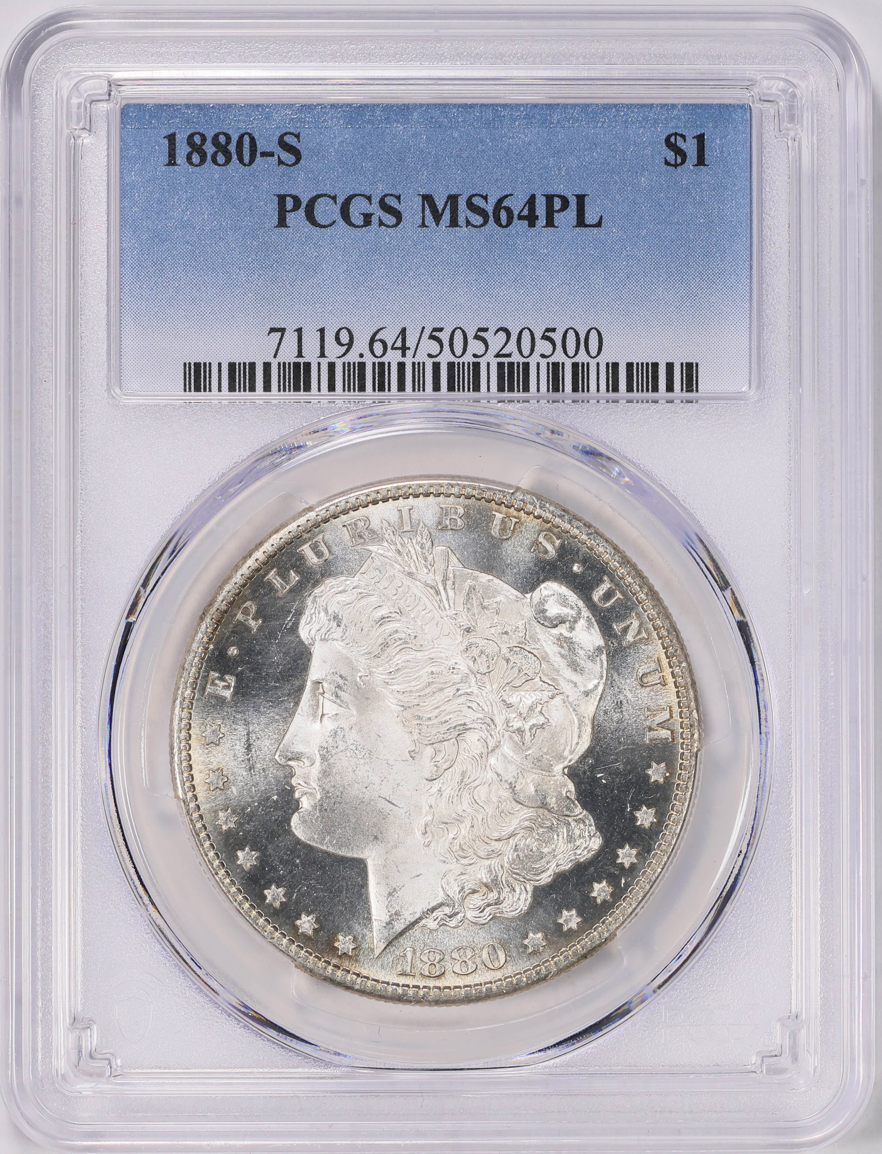 1880-S Morgan Silver Dollar PCGS MS-64 PL (Item 1752293) | GreatCollections Coin Auctions
