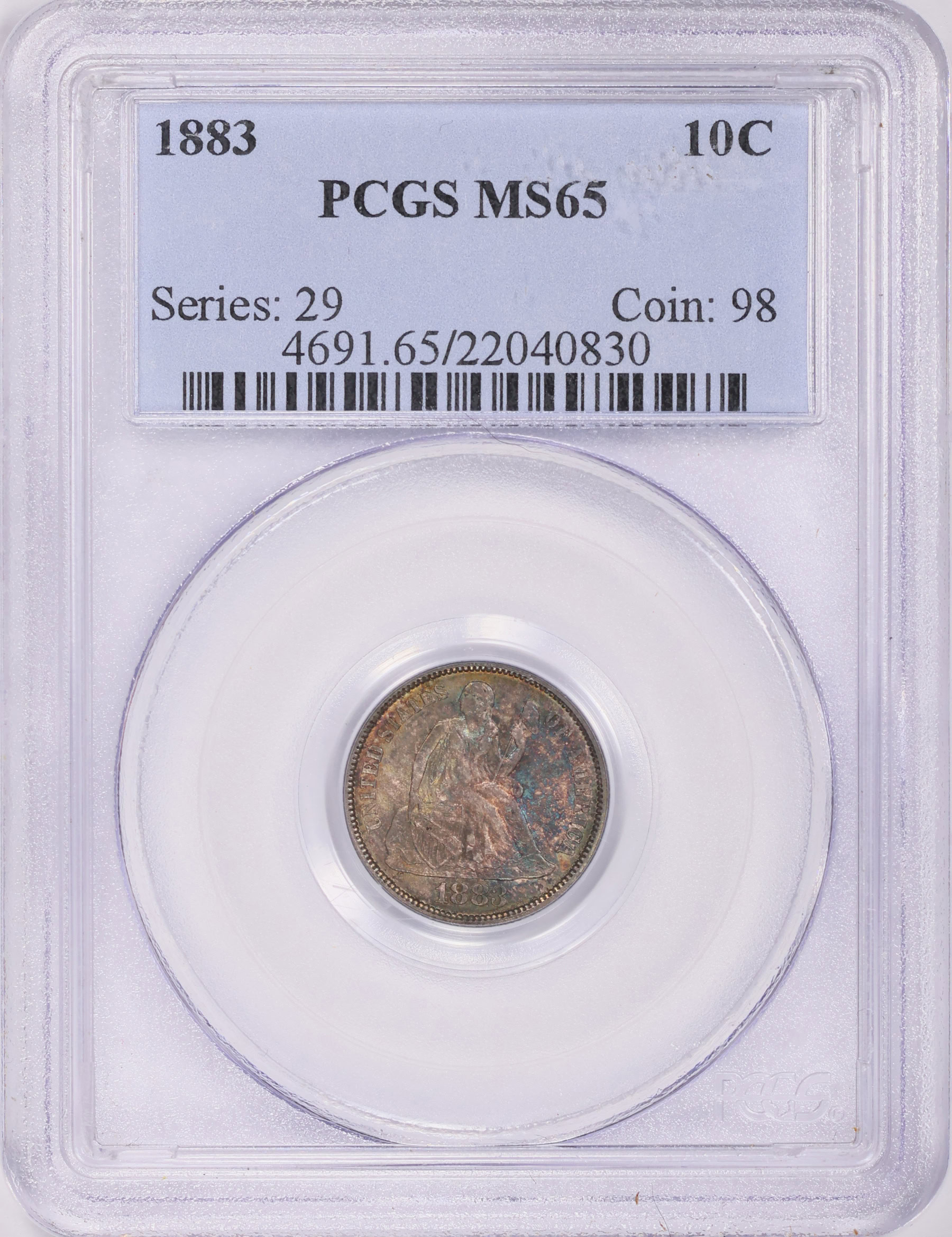 1883 Seated Liberty Dime PCGS MS-65 (Toned) (Item 1752301 ...