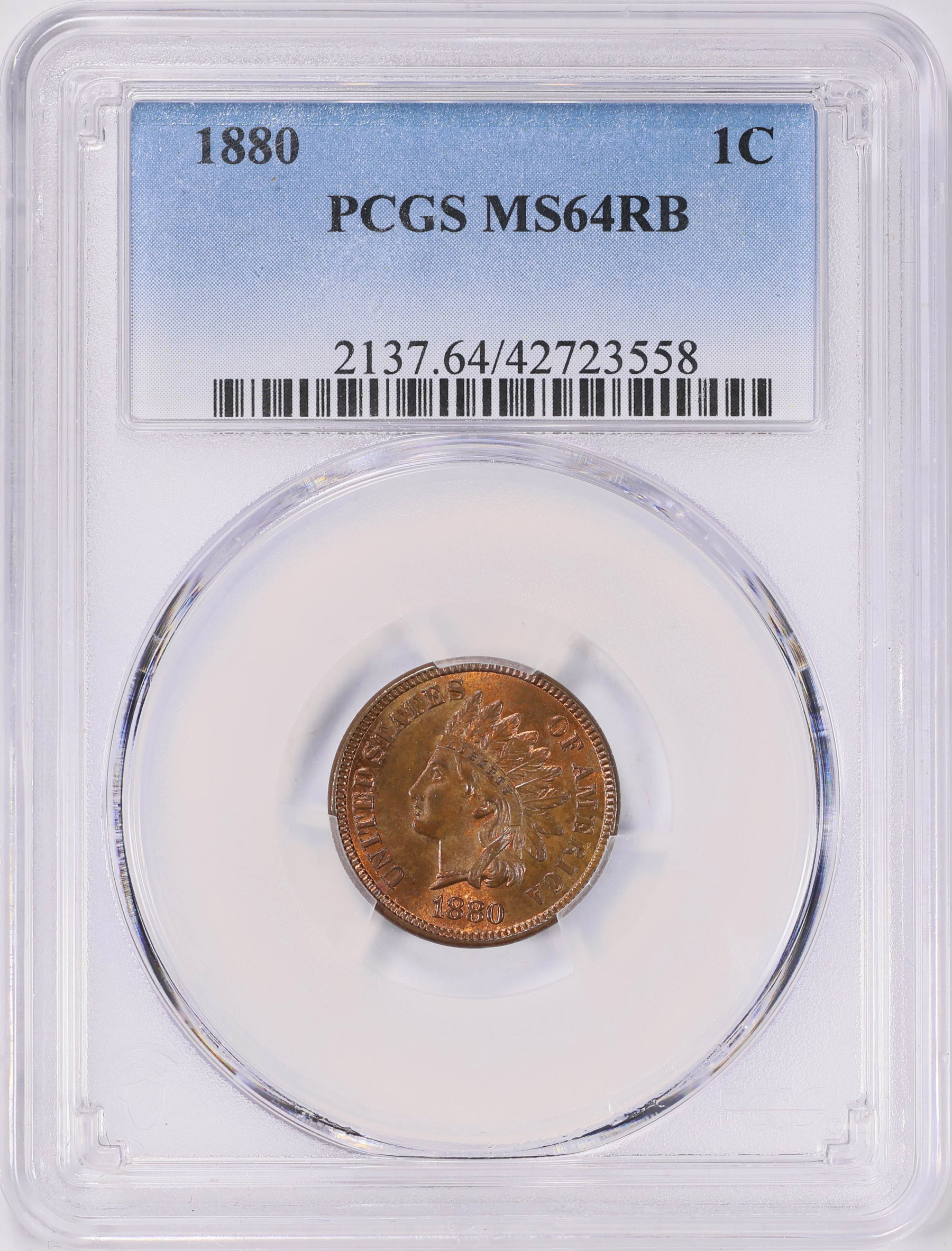 1880 Indian Cent PCGS MS-64 RB (Item 1752308) | GreatCollections Coin Auctions