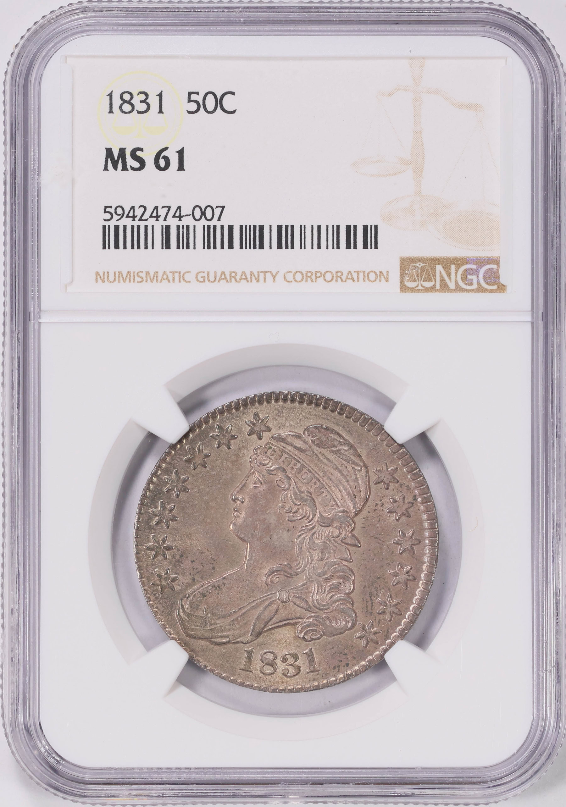 1831 Capped Bust Half Dollar NGC MS-61 (Item 1752316) | GreatCollections Coin Auctions