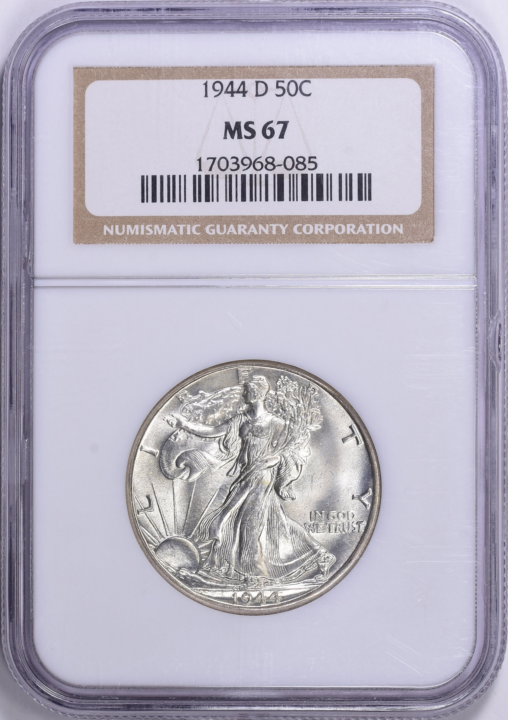 1944-D Walking Liberty Half Dollar NGC MS-67 (Item 1752321) | GreatCollections Coin Auctions
