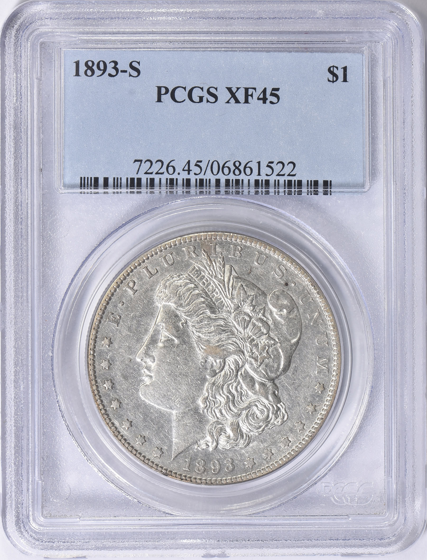 1893-S Morgan Silver Dollar PCGS XF-45 (Item 1752335) | GreatCollections Coin Auctions
