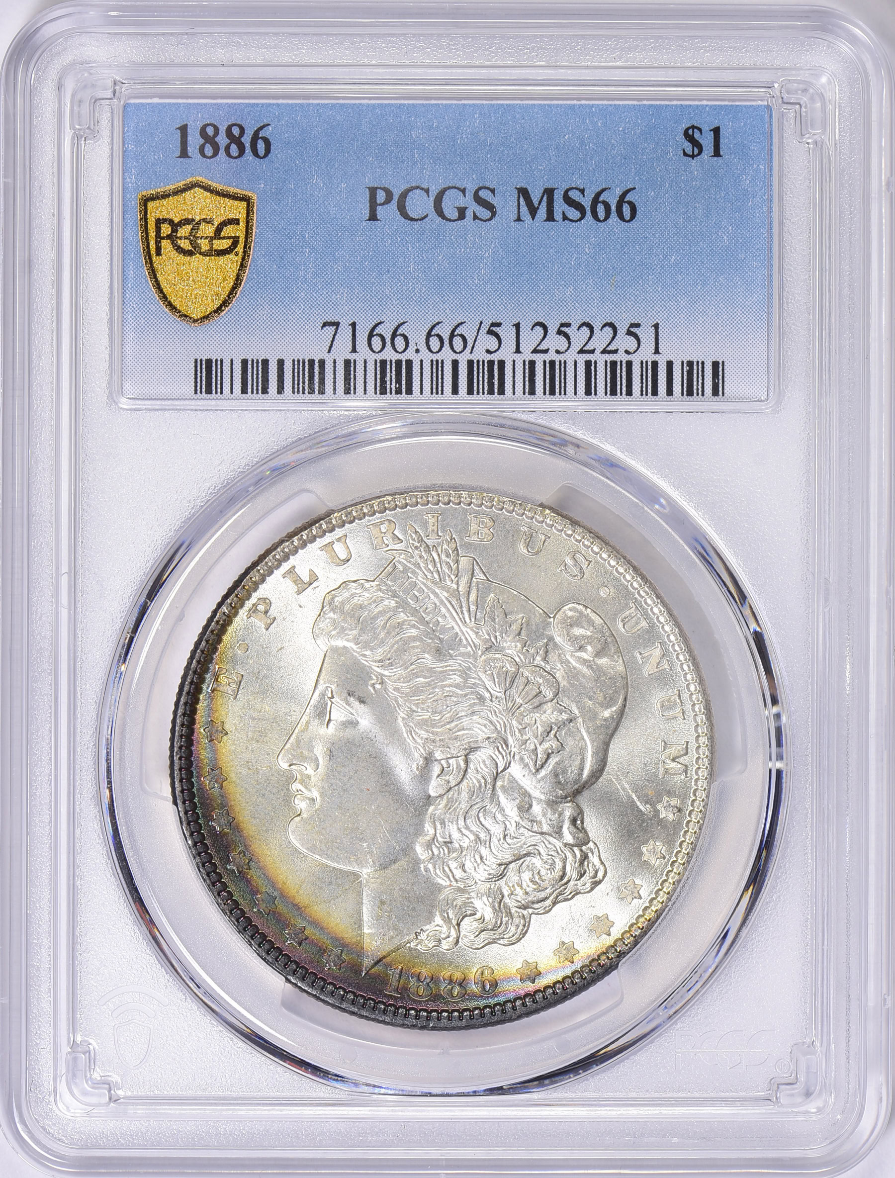 1886 Morgan Silver Dollar PCGS MS-66 (Toned) (Item 1752346) | GreatCollections Coin Auctions