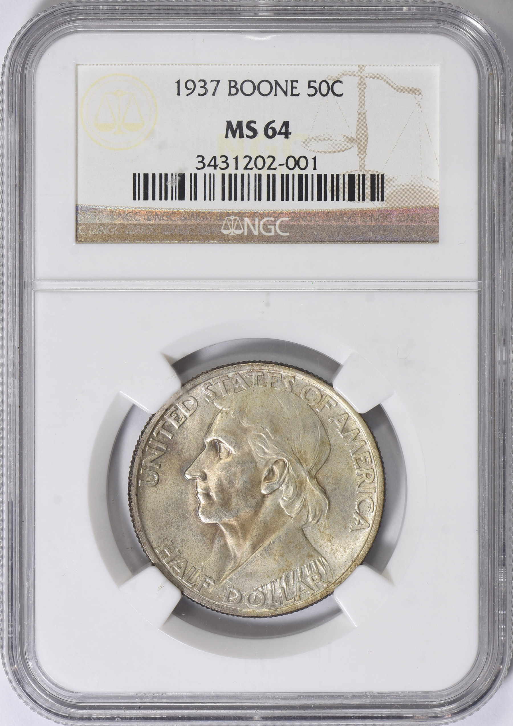 1937 Daniel Boone Bicentennial Half Dollar NGC MS-64 (Toned) (Item ...