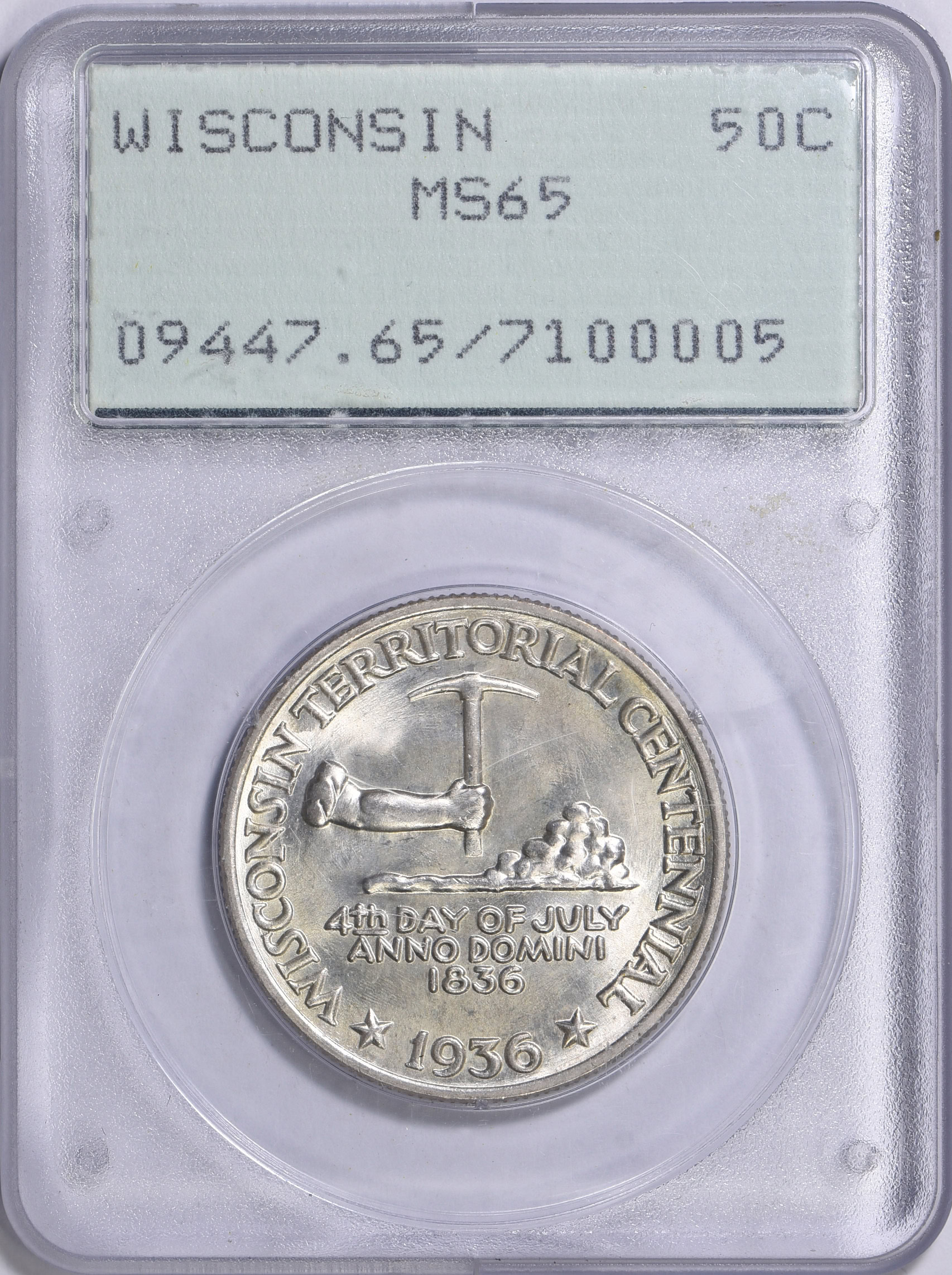 1936 Wisconsin Territorial Centennial Half Dollar PCGS MS-65 OGH (1st ...