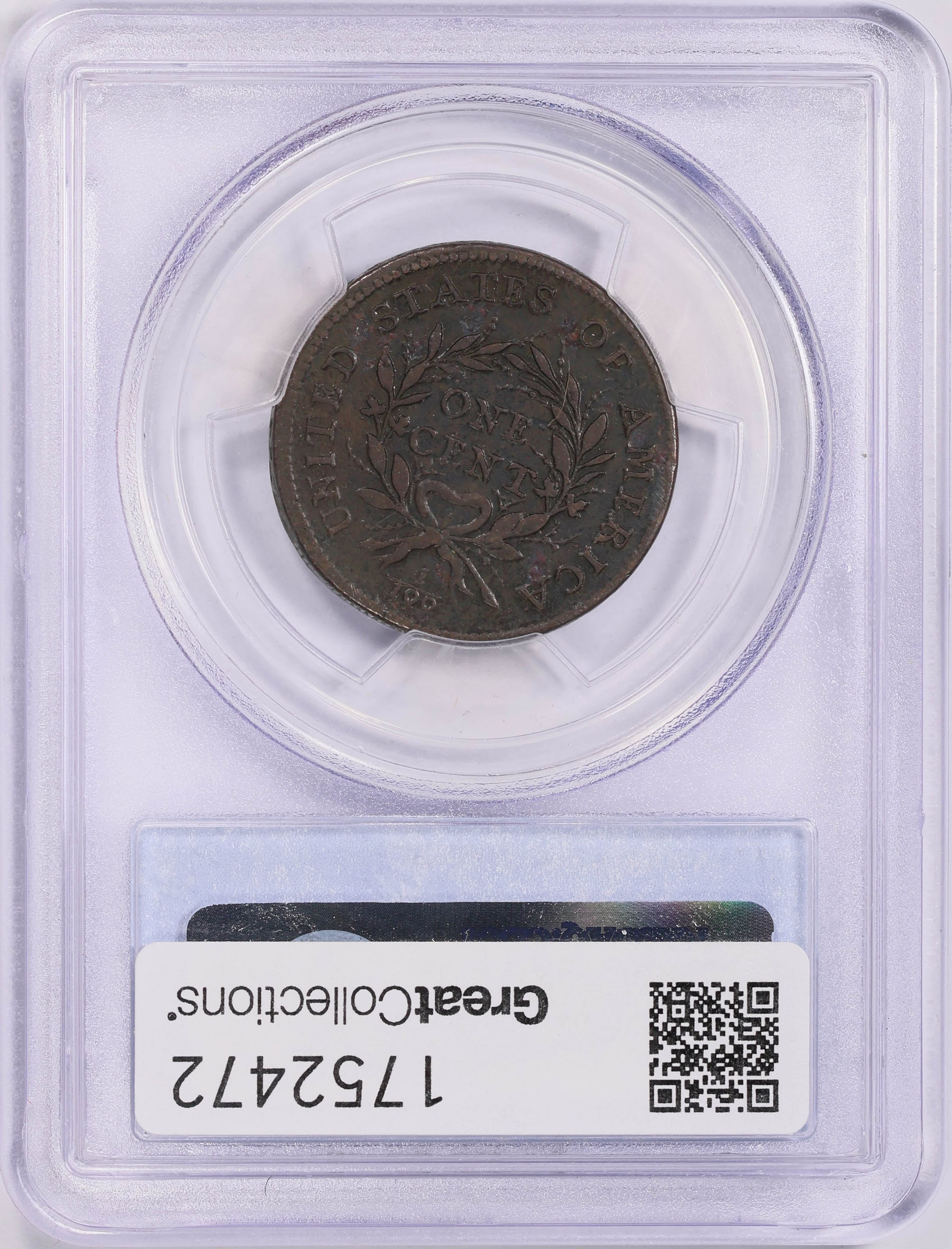 1793 Wreath Cent Vine and Bars PCGS VF-30 BN (Item 1752472 ...