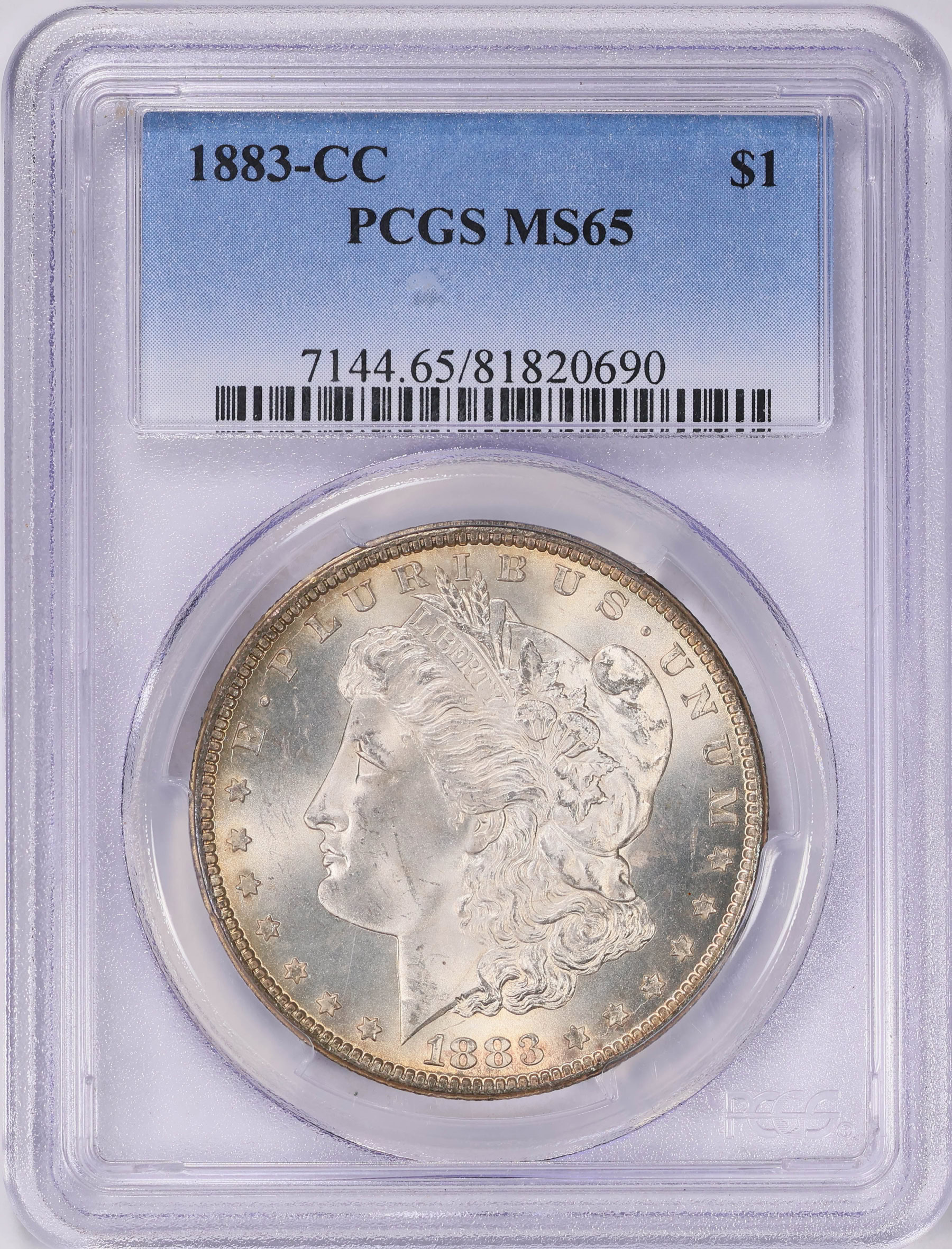 1883-CC Morgan Silver Dollar PCGS MS-65 (Item 1752485) | GreatCollections Coin Auctions