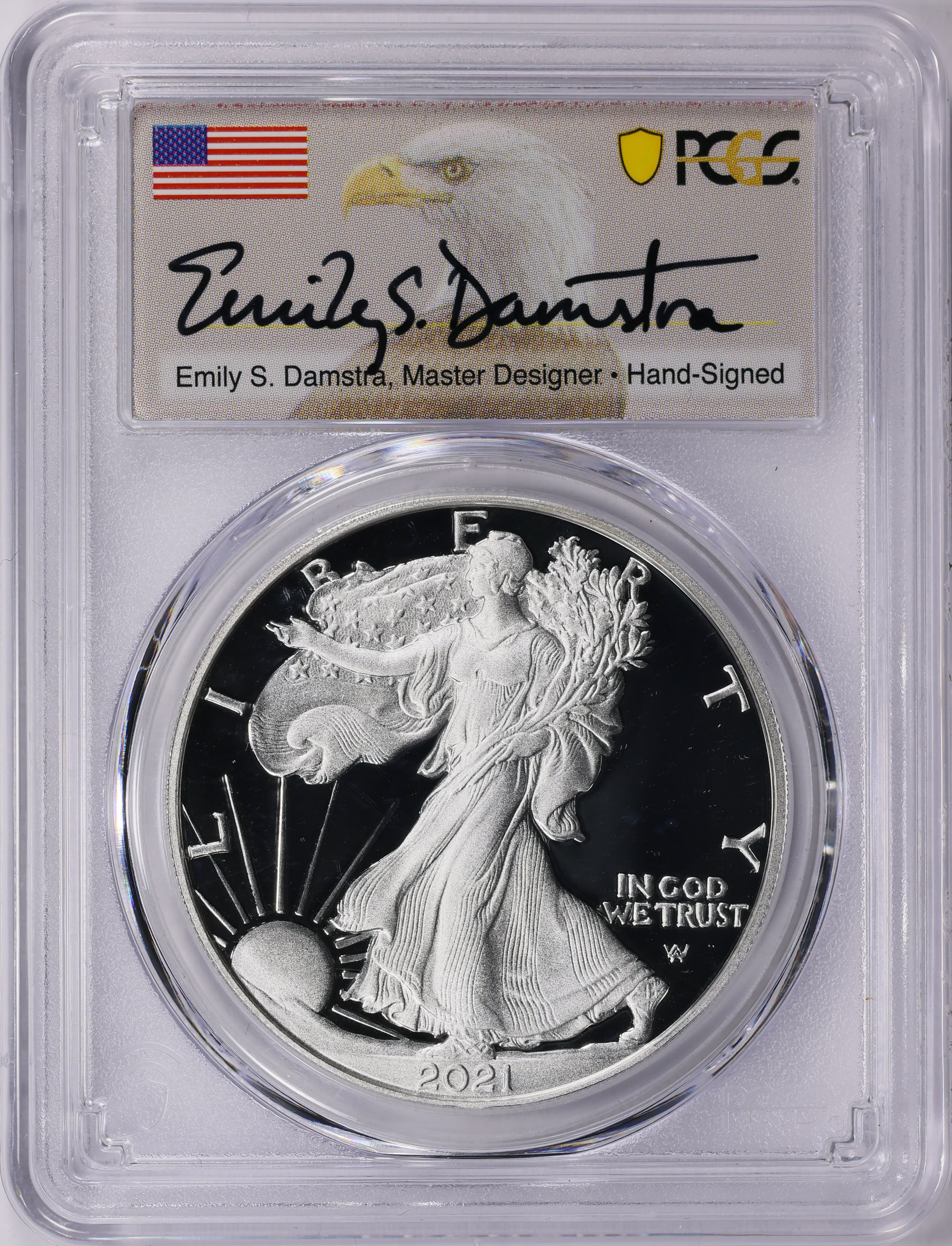 2021-W $1 Silver Eagle Type 2 First Strike PCGS Proof-70 DCAM (Emily S ...