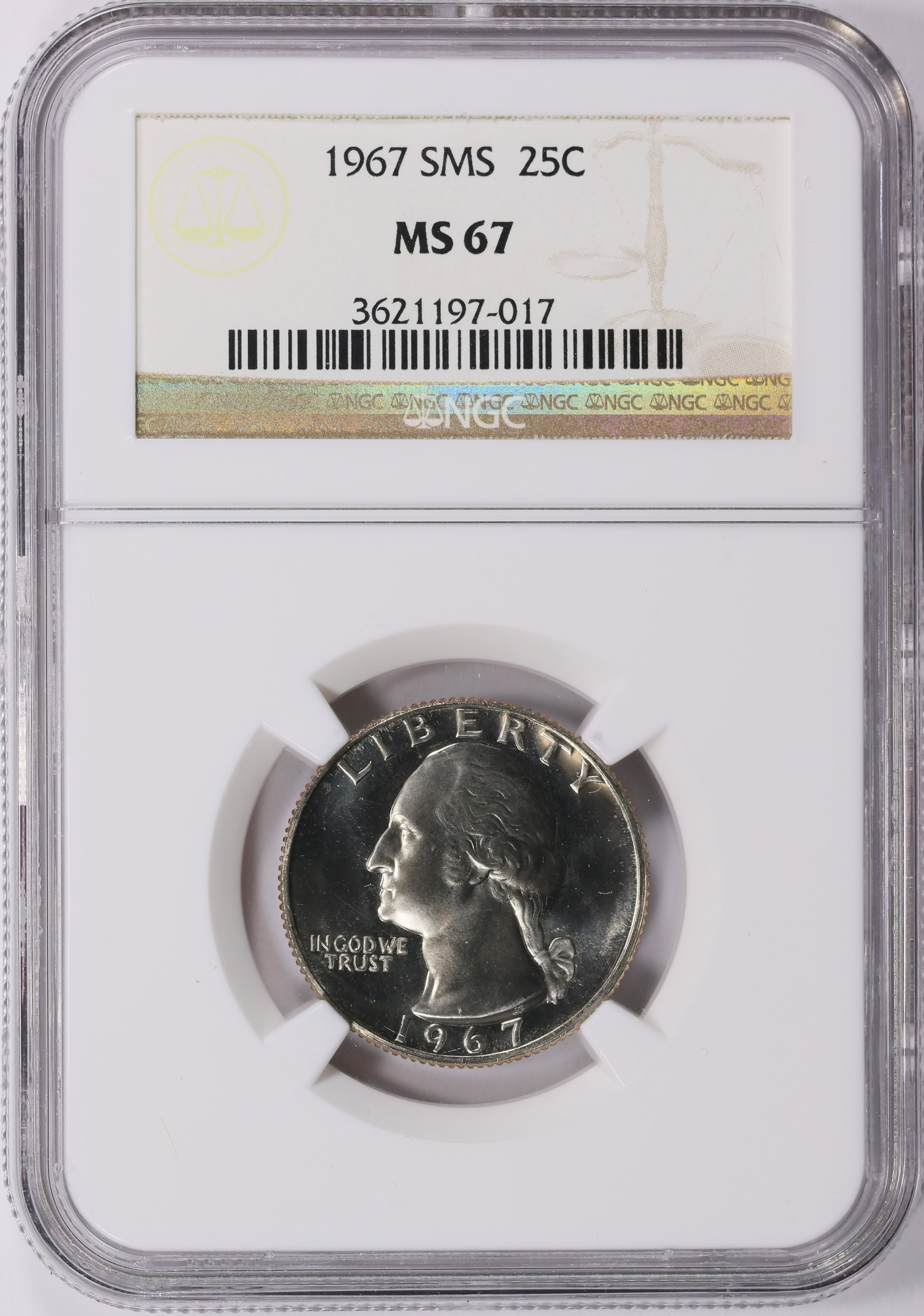 1967 Washington Quarter SMS NGC MS-67 (Item 1752509) | GreatCollections ...