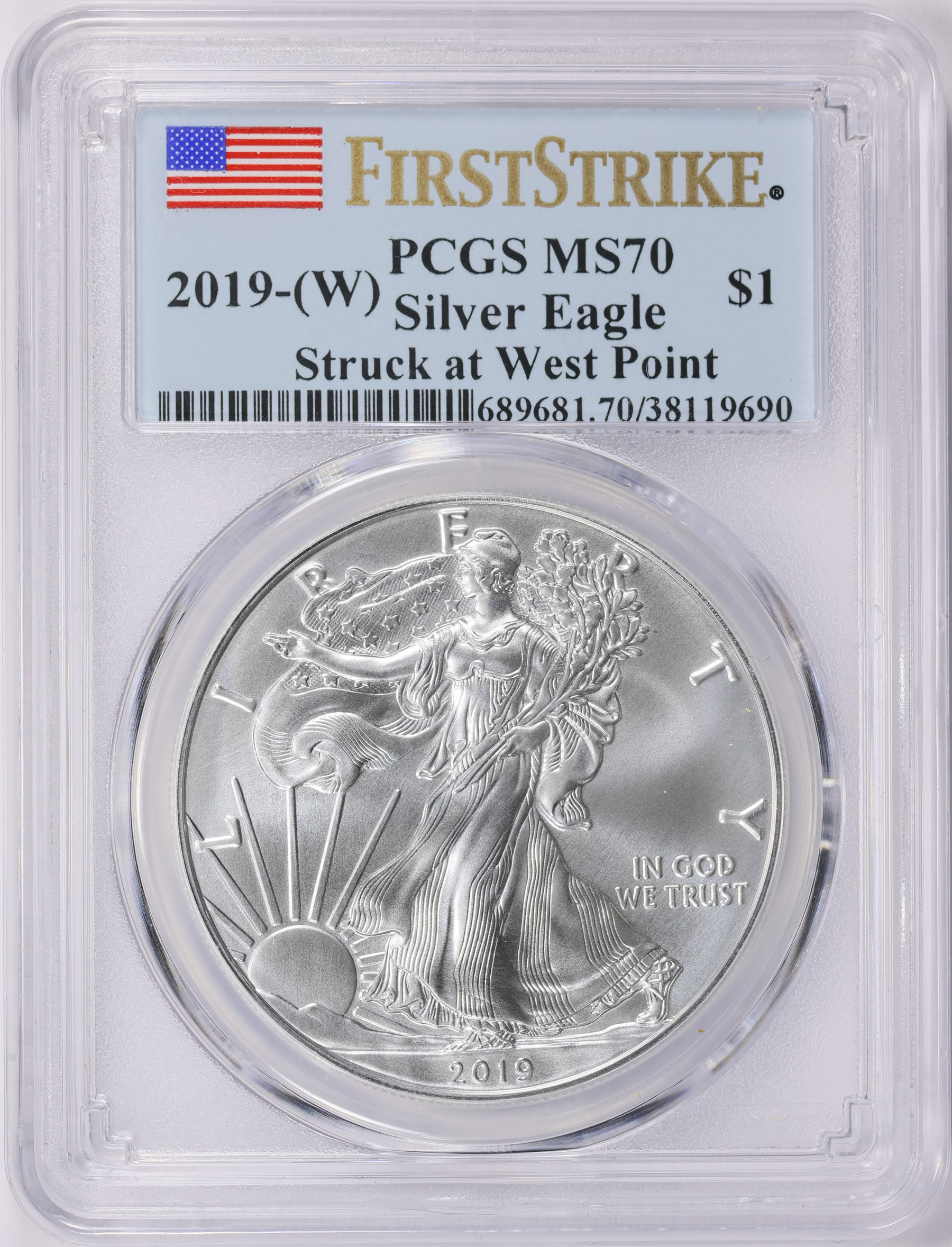 2019-(W) $1 Silver Eagle First Strike PCGS MS-70 (Item 1752520 ...