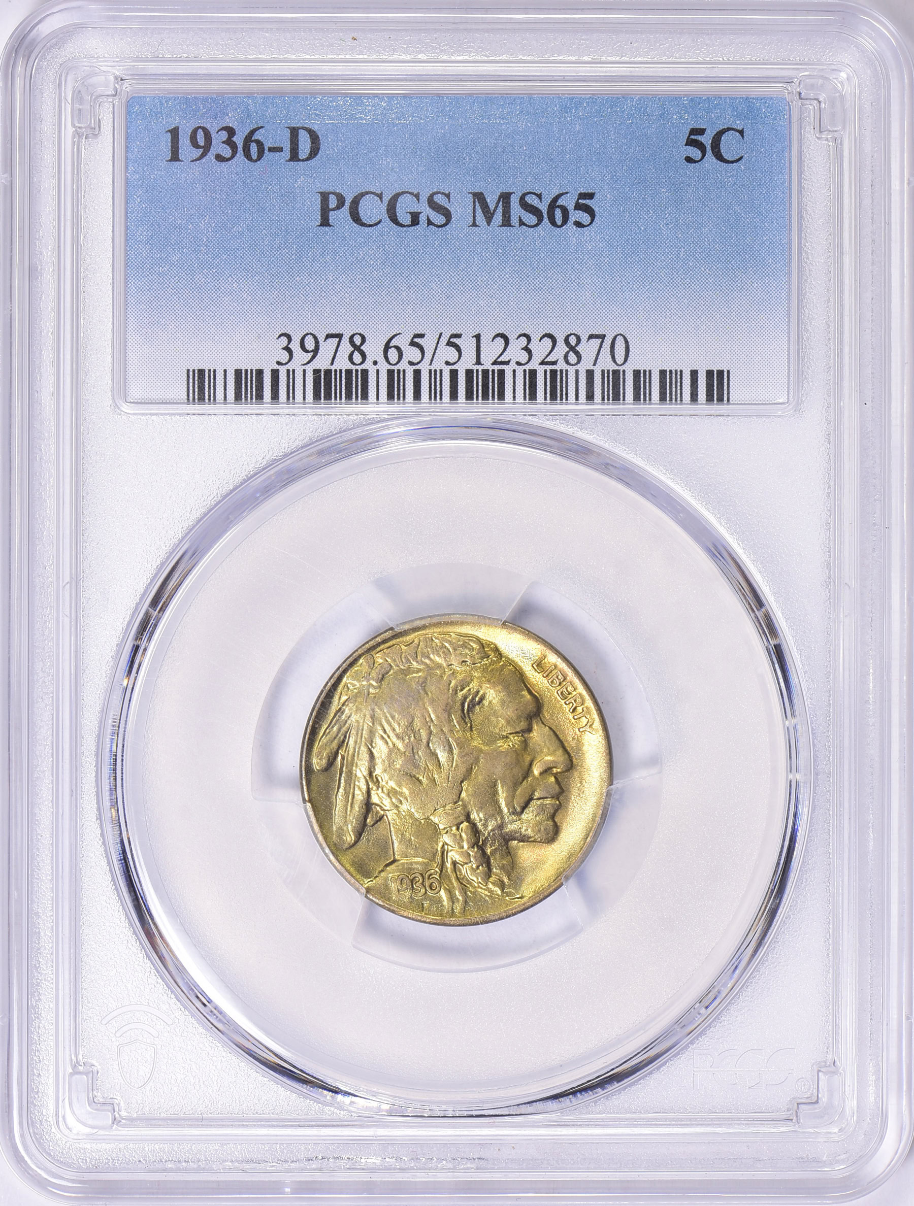 1936-D Buffalo Nickel PCGS MS-65 (Item 1752543) | GreatCollections Coin ...