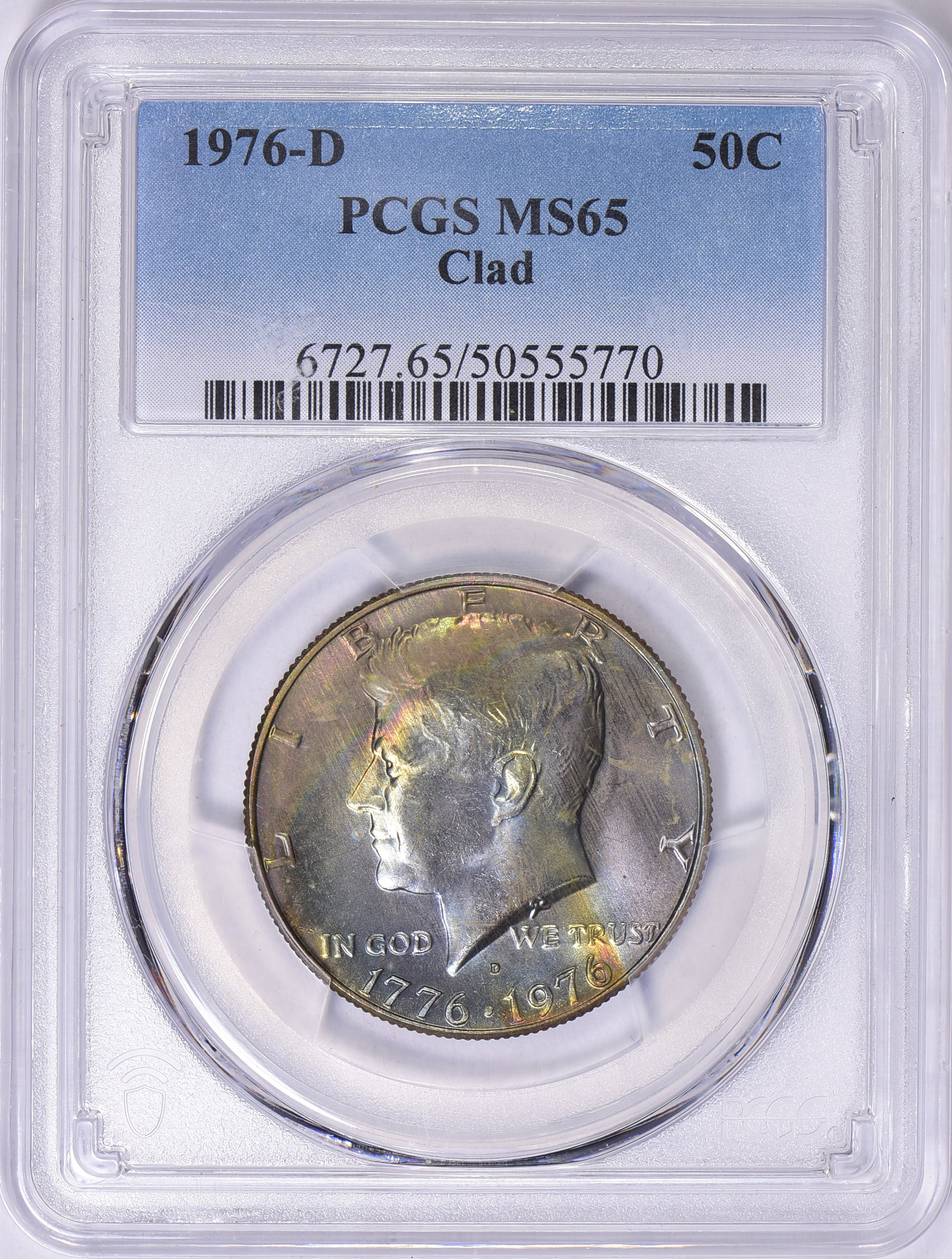 1976-D Kennedy Half Dollar Clad PCGS MS-65 (Toned) (Item 1752566 ...