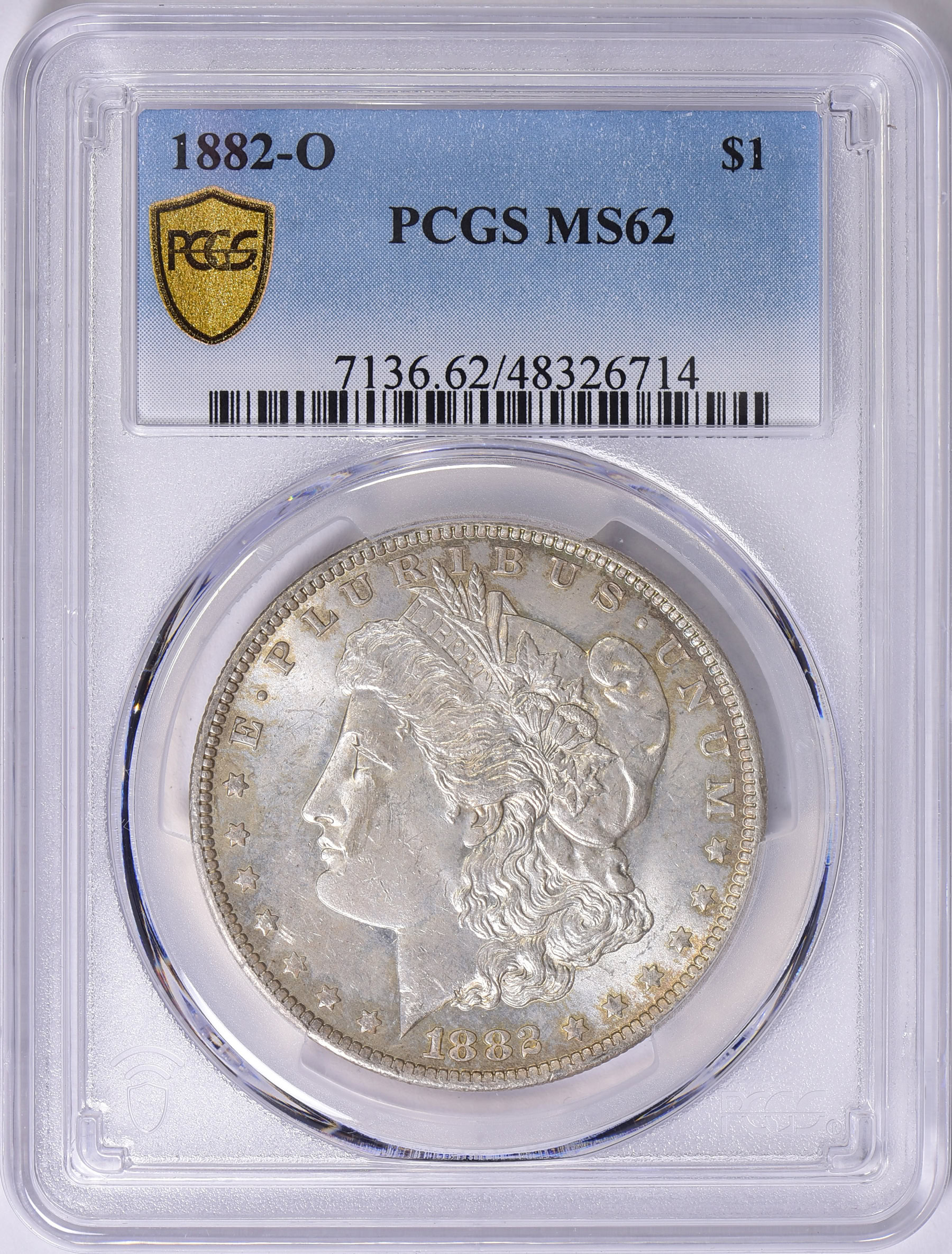 1882-O Morgan Silver Dollar PCGS MS-62 (Toned) (Item 1752605) | GreatCollections Coin Auctions