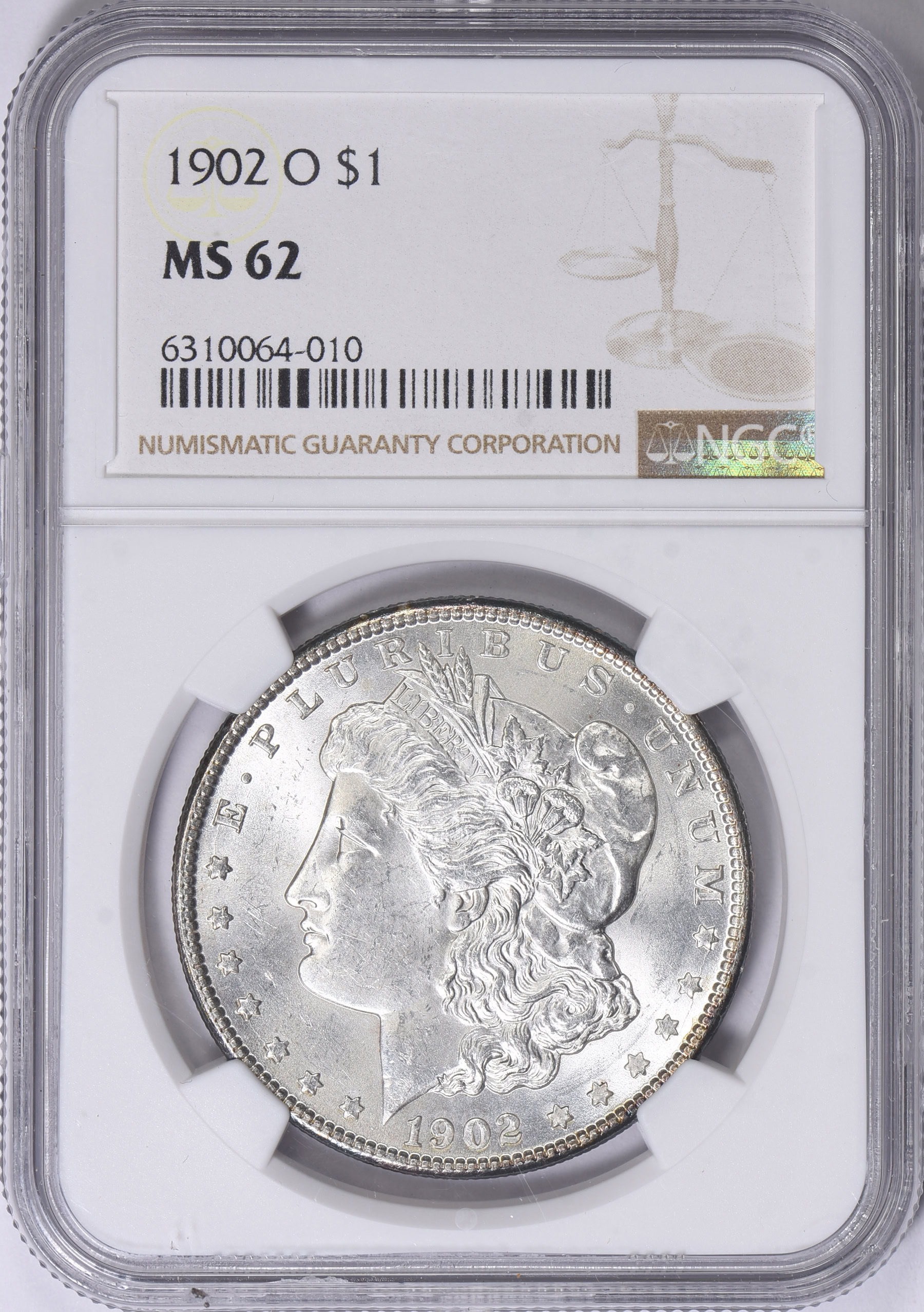 1902-O Morgan Silver Dollar NGC MS-62 (Item 1752623) | GreatCollections Coin Auctions