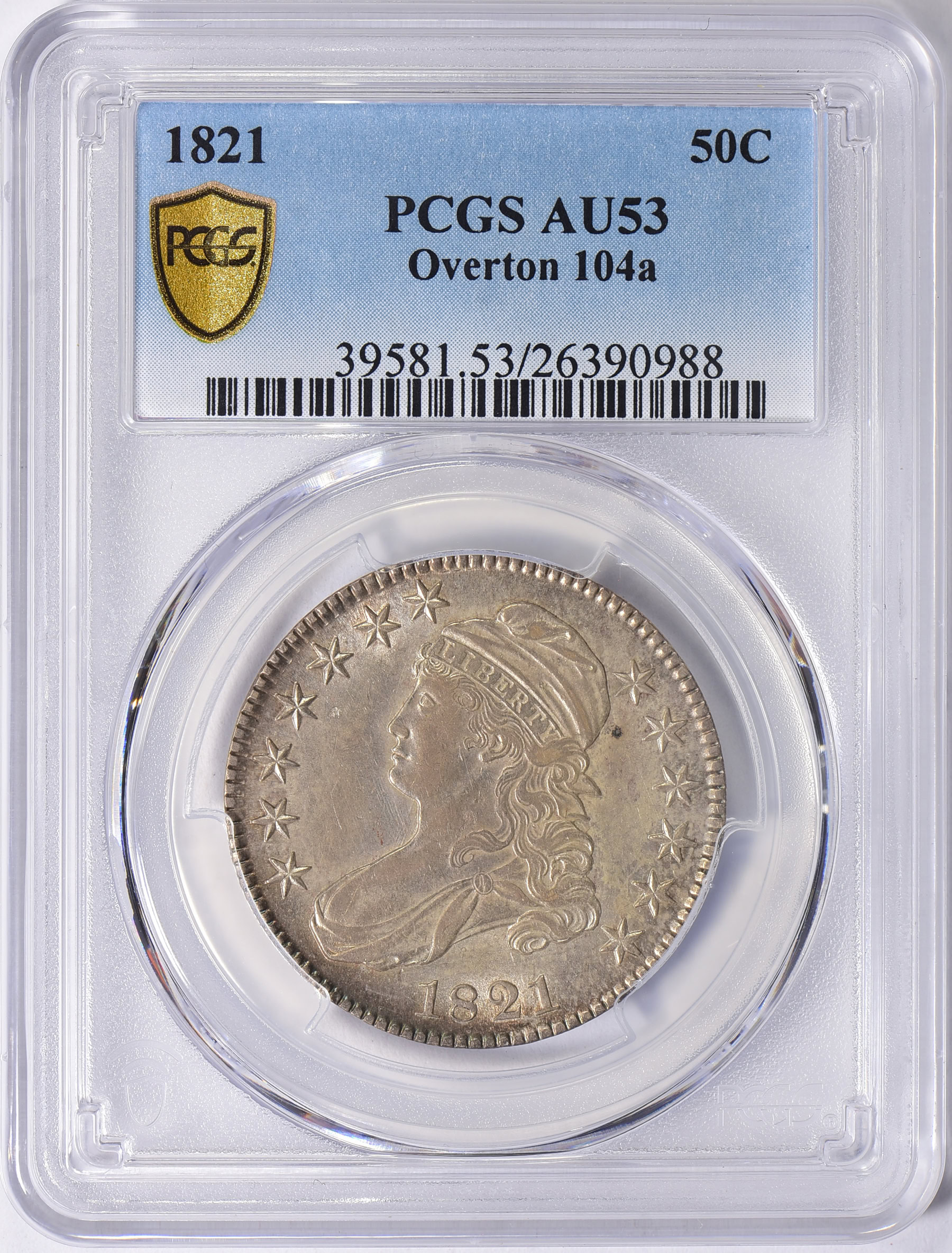 1821 Capped Bust Half Dollar Overton 104a PCGS AU-53 (Toned) (Item 1752714) | GreatCollections ...