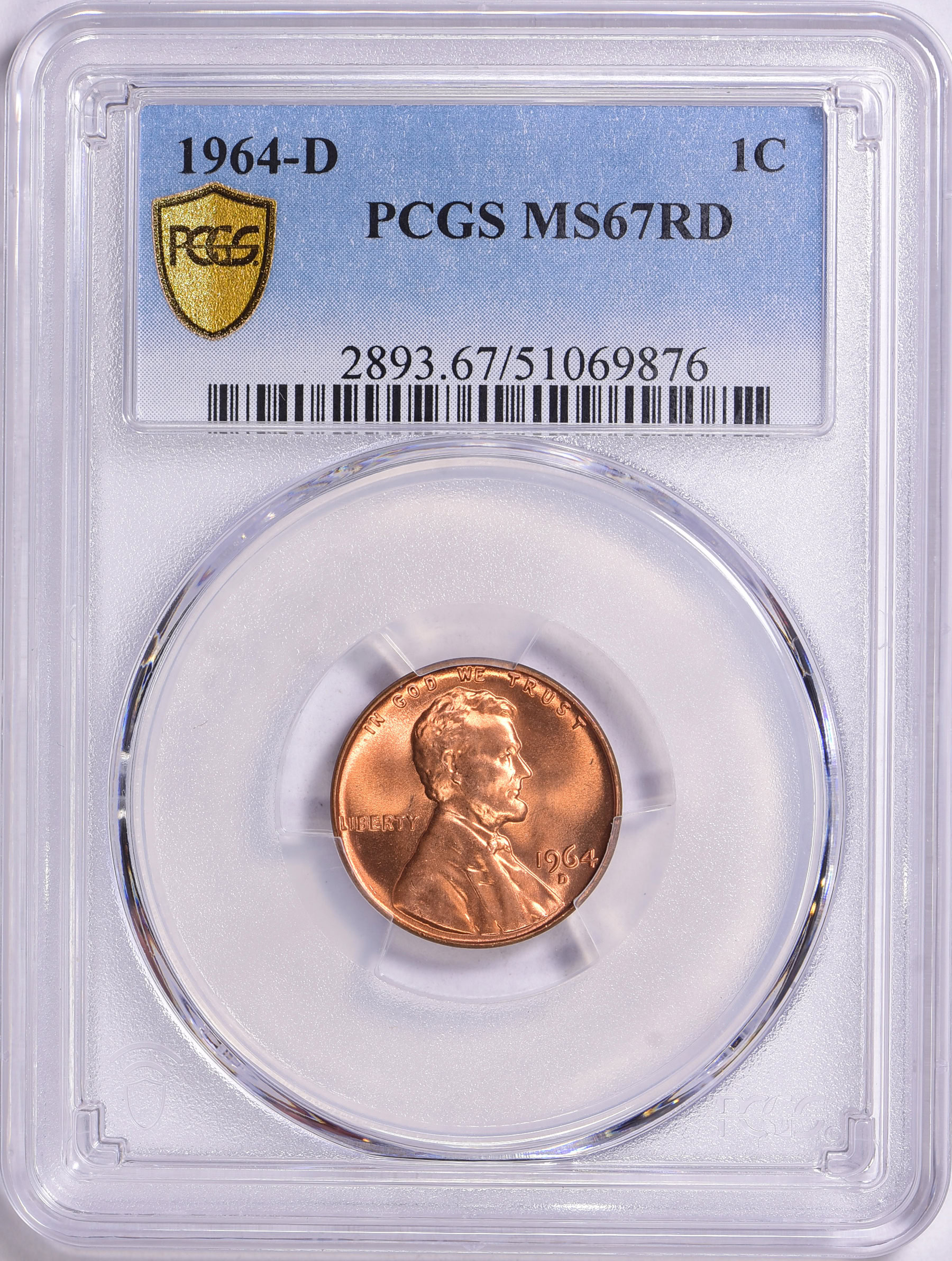 1964-D Lincoln Cent PCGS MS-67 RD (Item 1752717) | GreatCollections ...