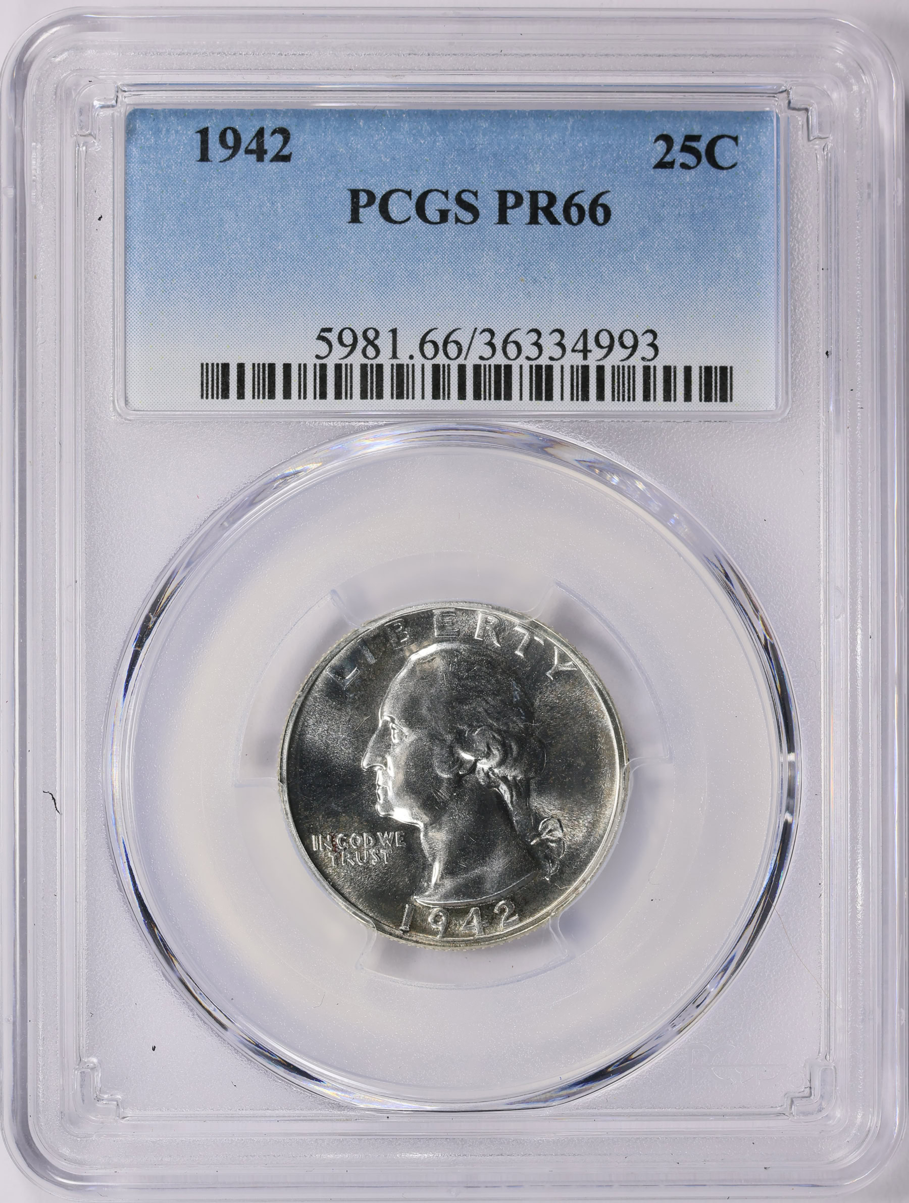 1942 Washington Quarter PCGS Proof-66 (Item 1752755) | GreatCollections Coin Auctions