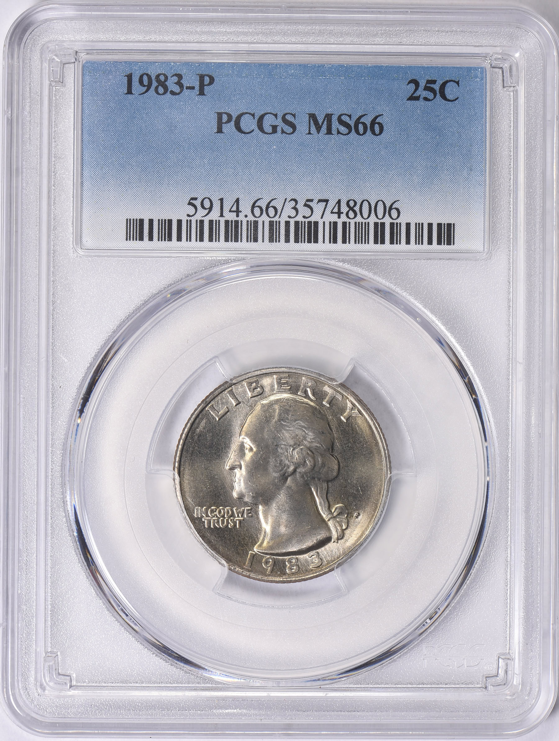 1983-P Washington Quarter PCGS MS-66 (Item 1752756) | GreatCollections ...