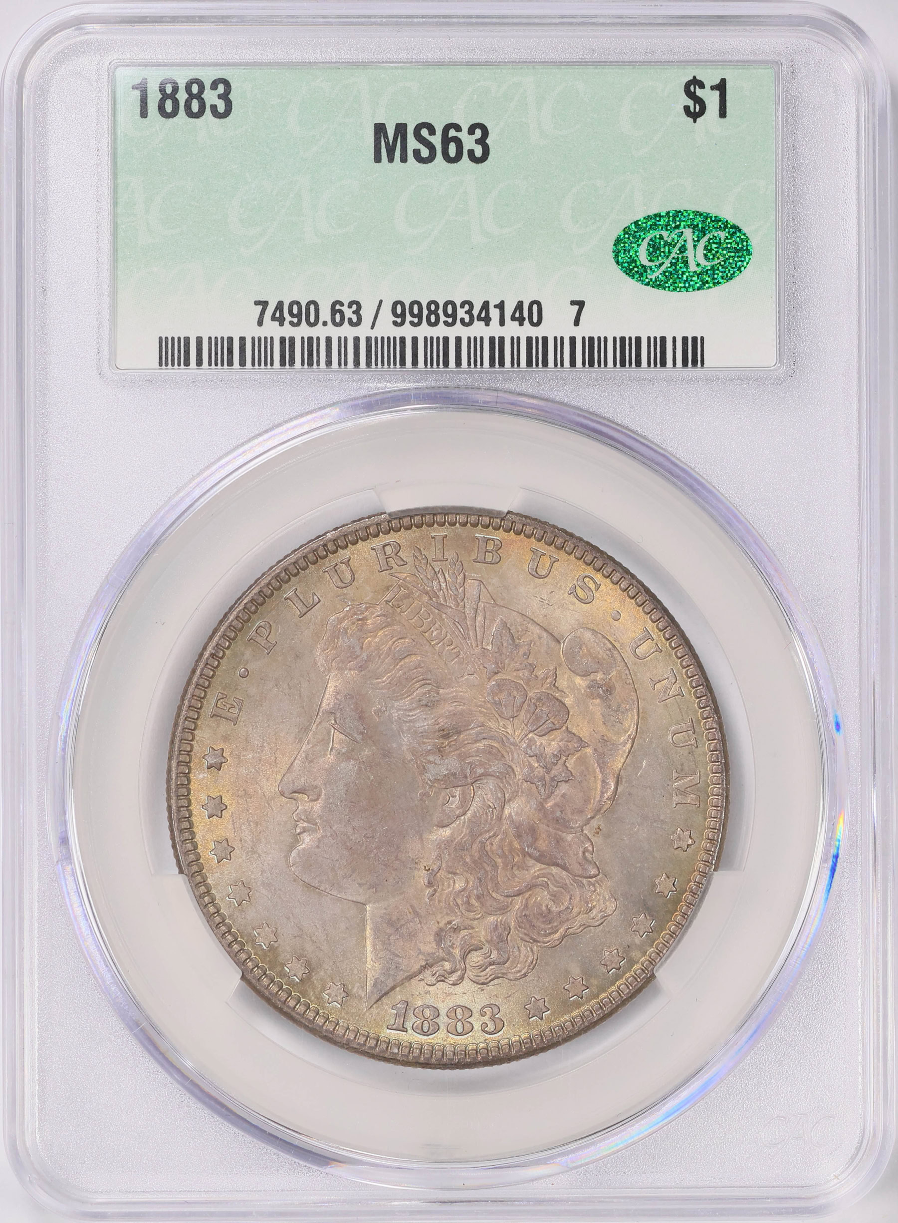 1883 Morgan Silver Dollar CACG MS-63 (Item 1752939) | GreatCollections Coin Auctions