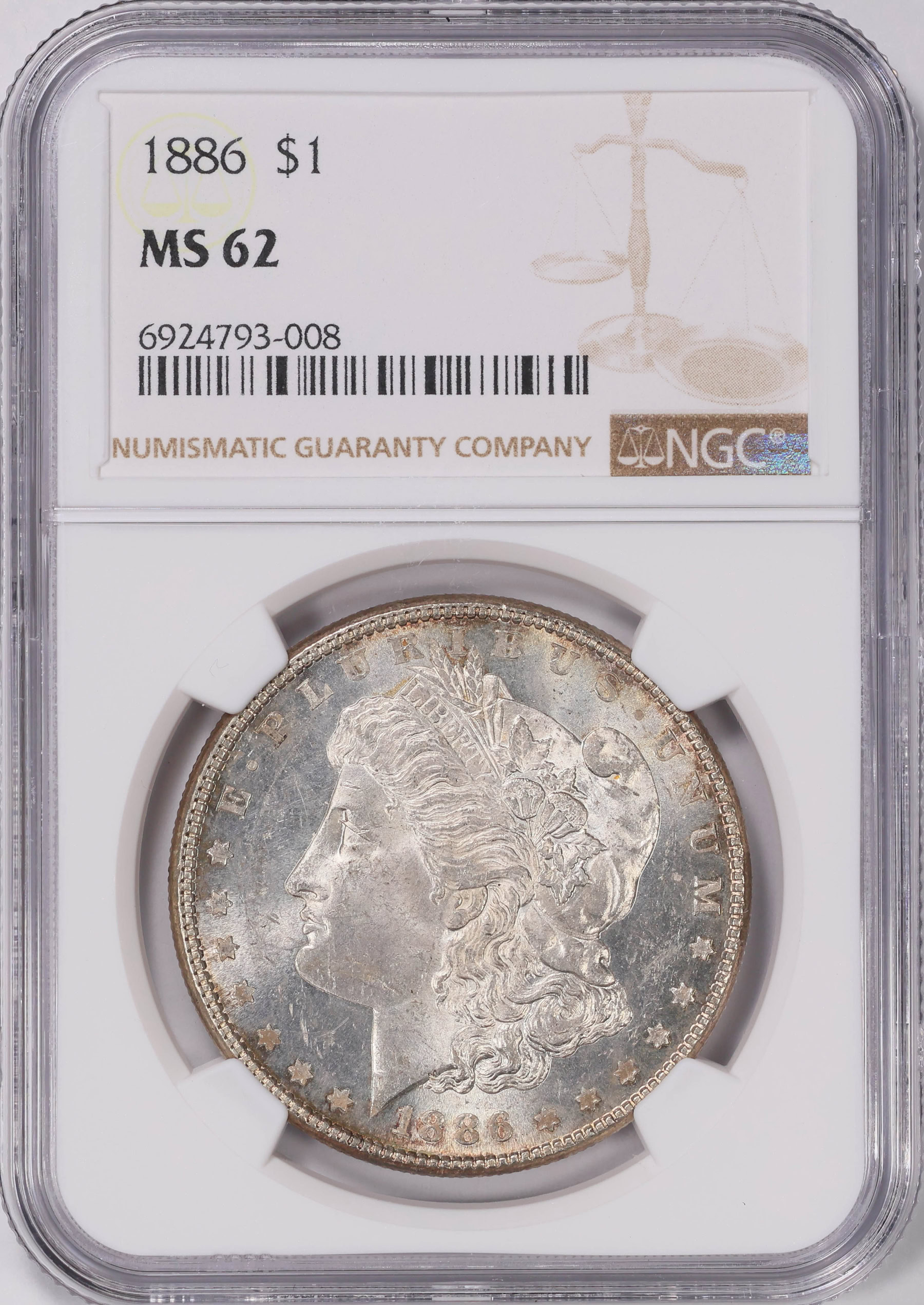 1886 Morgan Silver Dollar NGC MS-62 (Item 1752946) | GreatCollections Coin Auctions