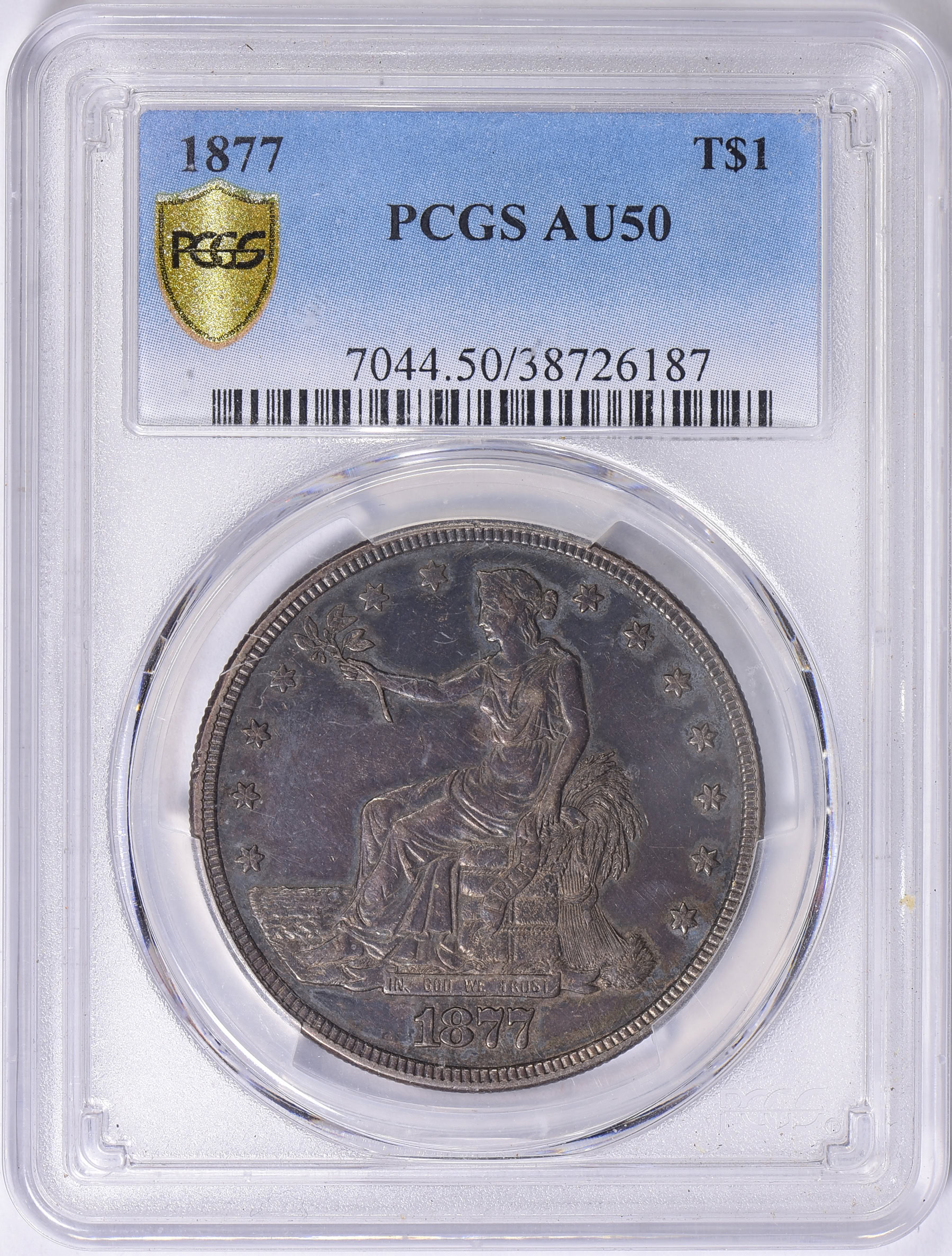 1877 Trade Silver Dollar PCGS AU-50 (Item 1753015) | GreatCollections Coin Auctions